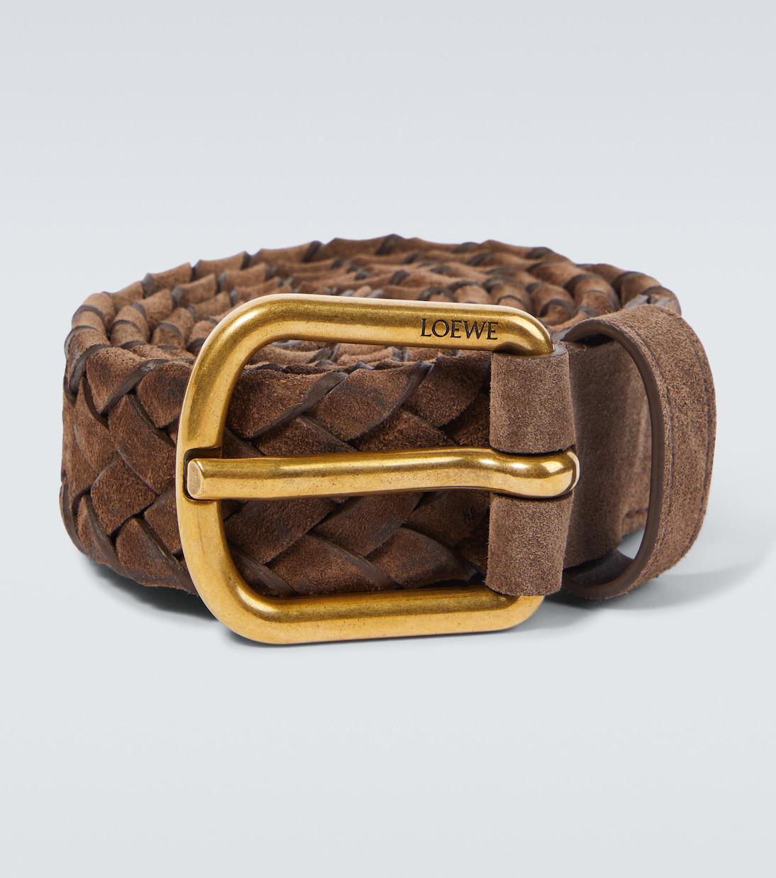 LOEWE Braided Suede Belt in Brown | endource