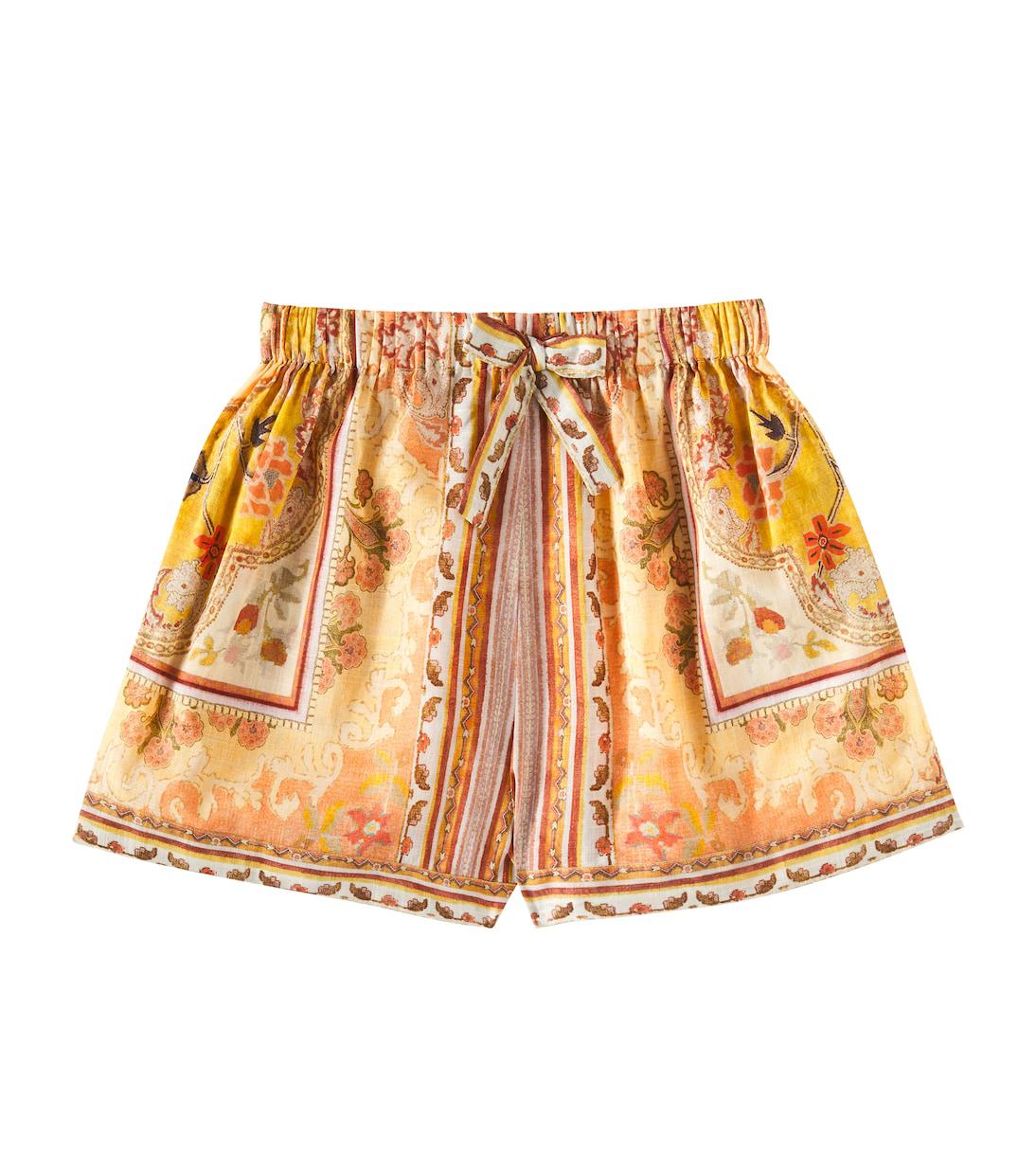 ZIMMERMANN Wylie Printed Cotton Shorts in Multicoloured | endource