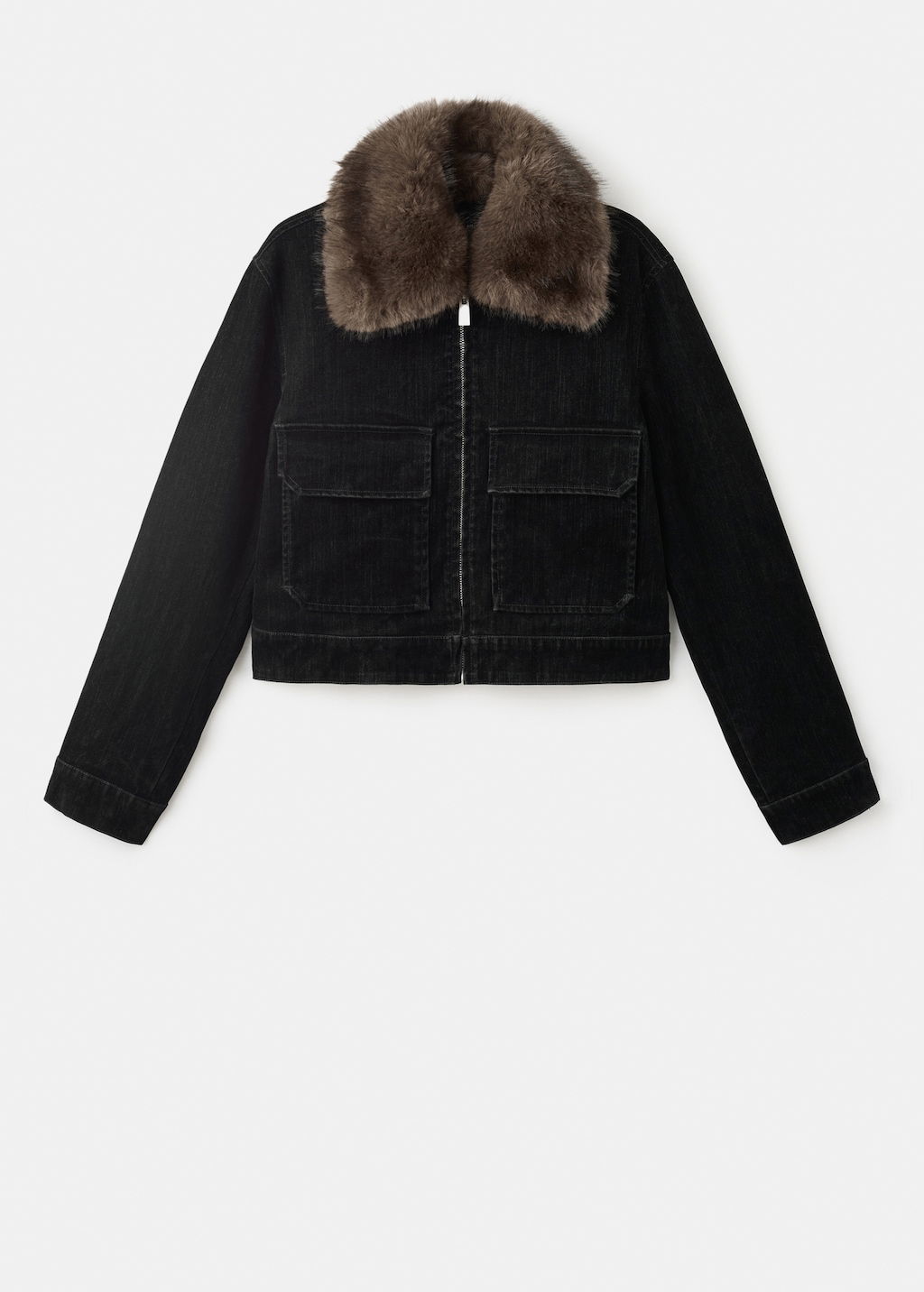 MANGO Velvet Jacket With Fur Collar | endource