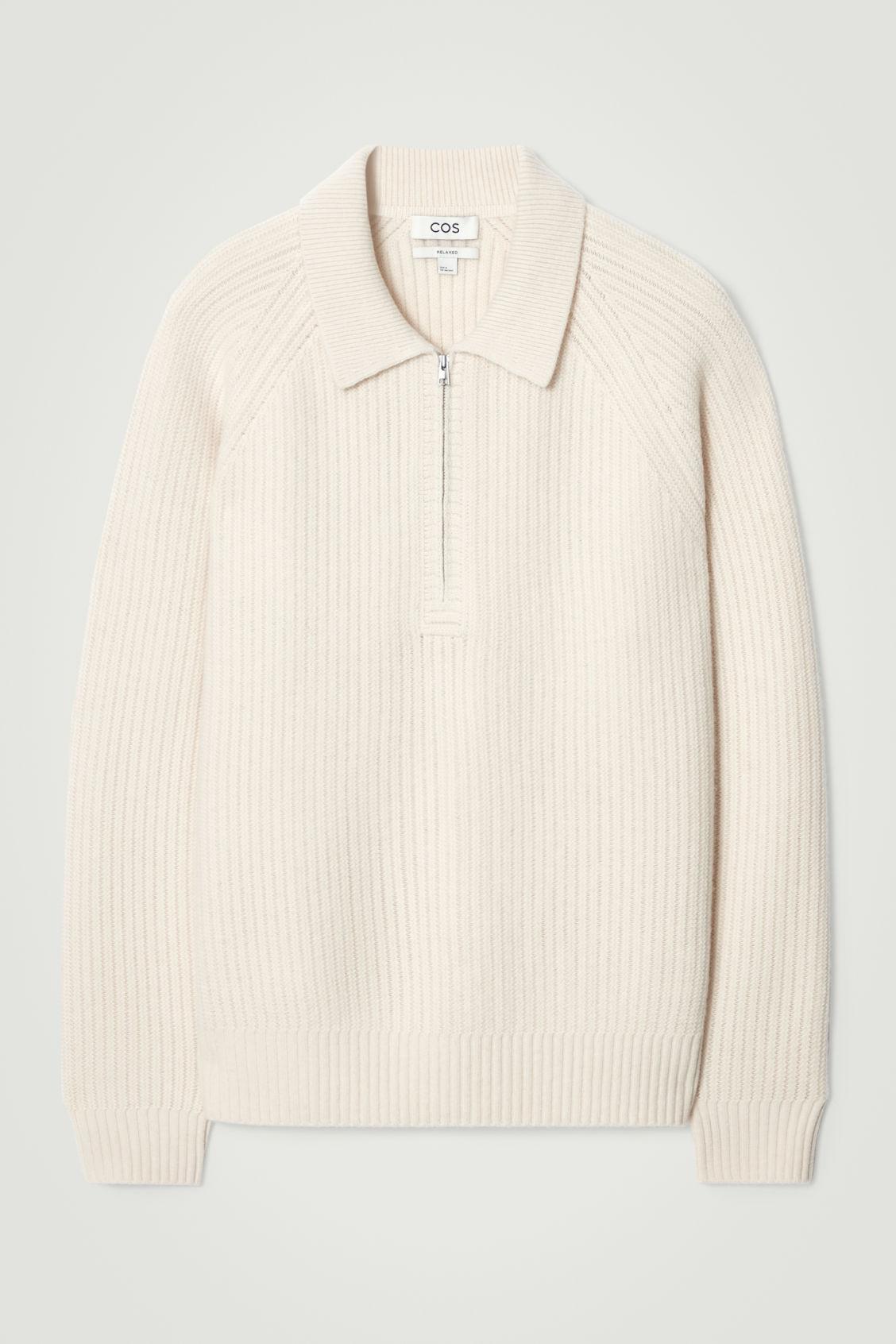 COS Collared Merino Wool-Yak Blend Half-Zip Jumper | endource