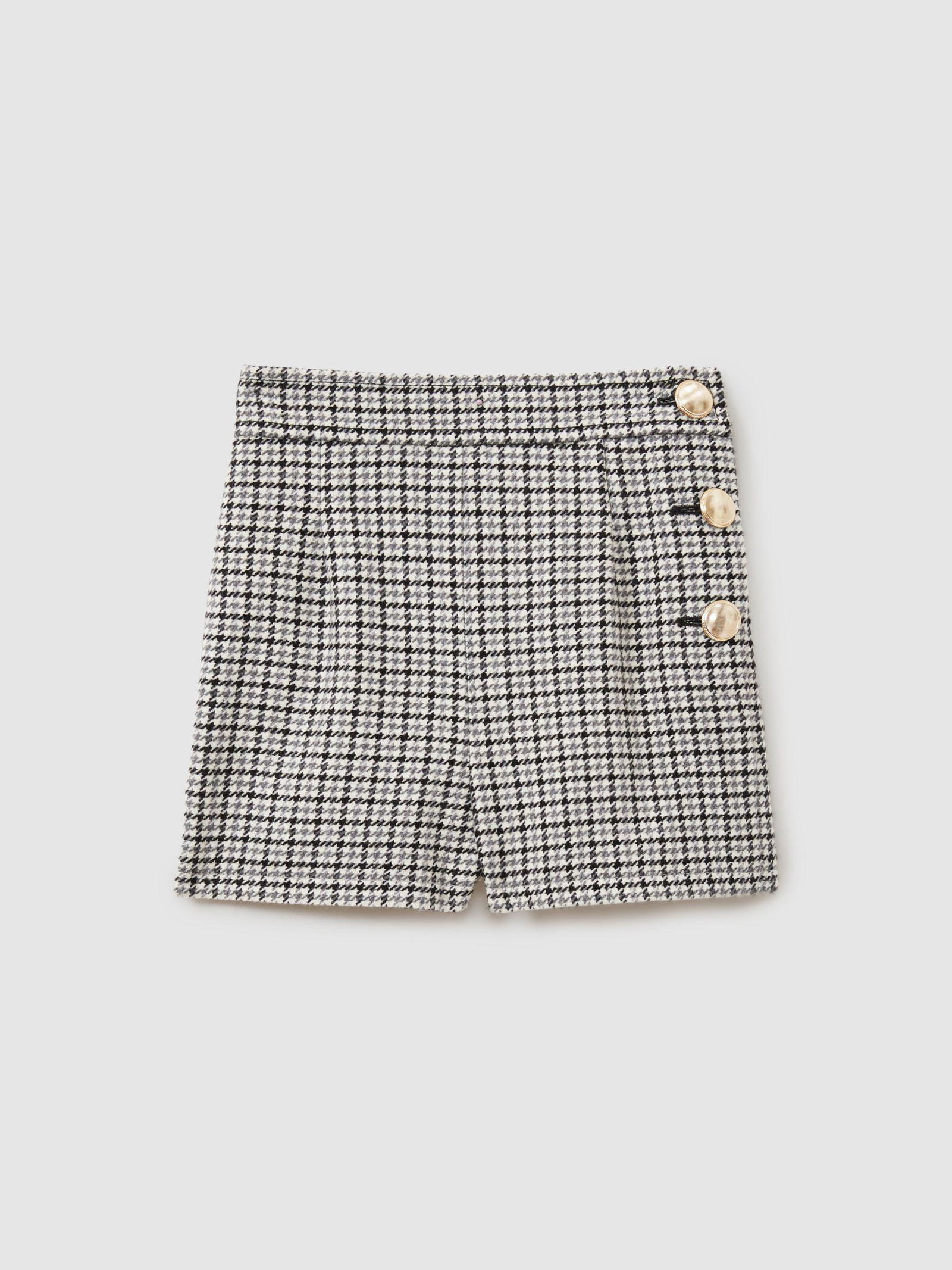 REISS Checked Suit Shorts in Black | endource