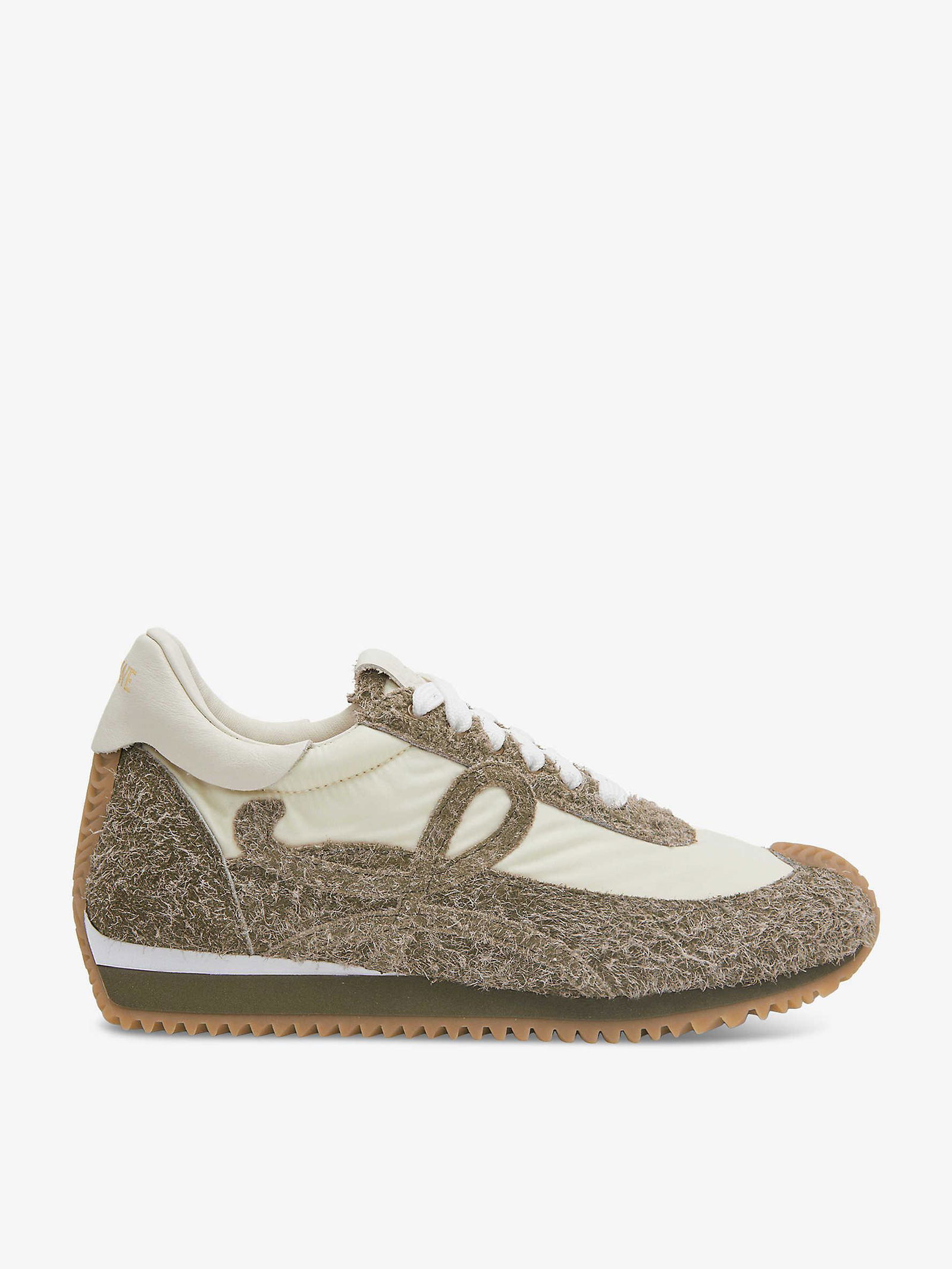 LOEWE Flow Runner Monogram Leather And Shell Trainers in KHAKI GREEN ...