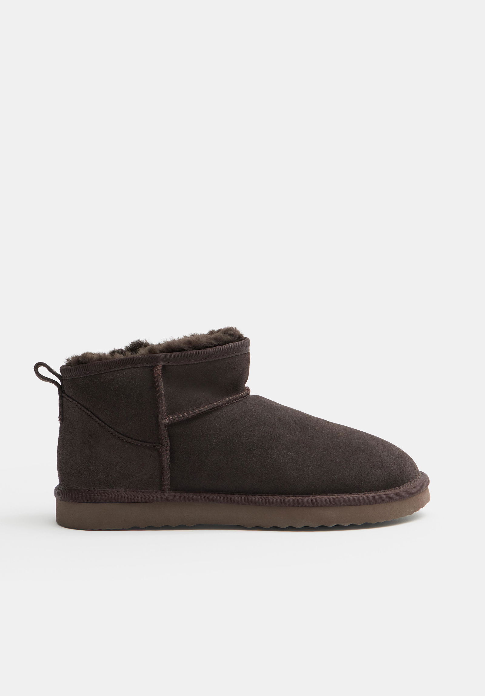 HUSH Ultra Mini Sheepskin Boots in Chocolate Brown | endource