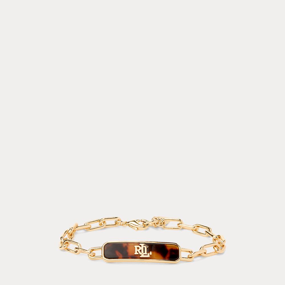 LAUREN RALPH LAUREN Gold-Plated Tortoiseshell Logo Bracelet in Yellow ...