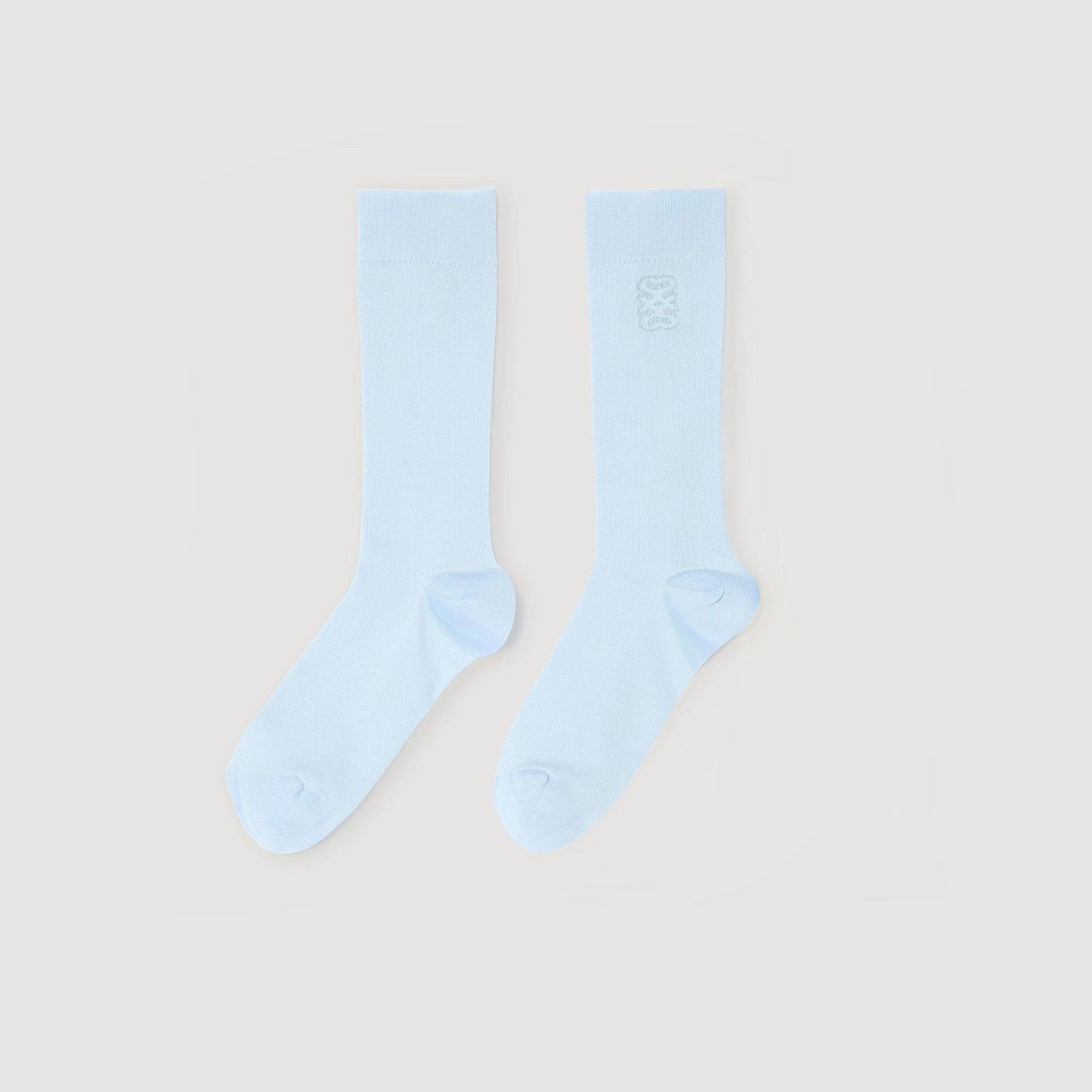 SANDRO Embroidered Socks in white | endource