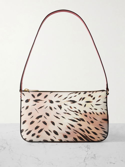 CHRISTIAN LOUBOUTIN Loubila Leopard-Print Leather Shoulder Bag | endource