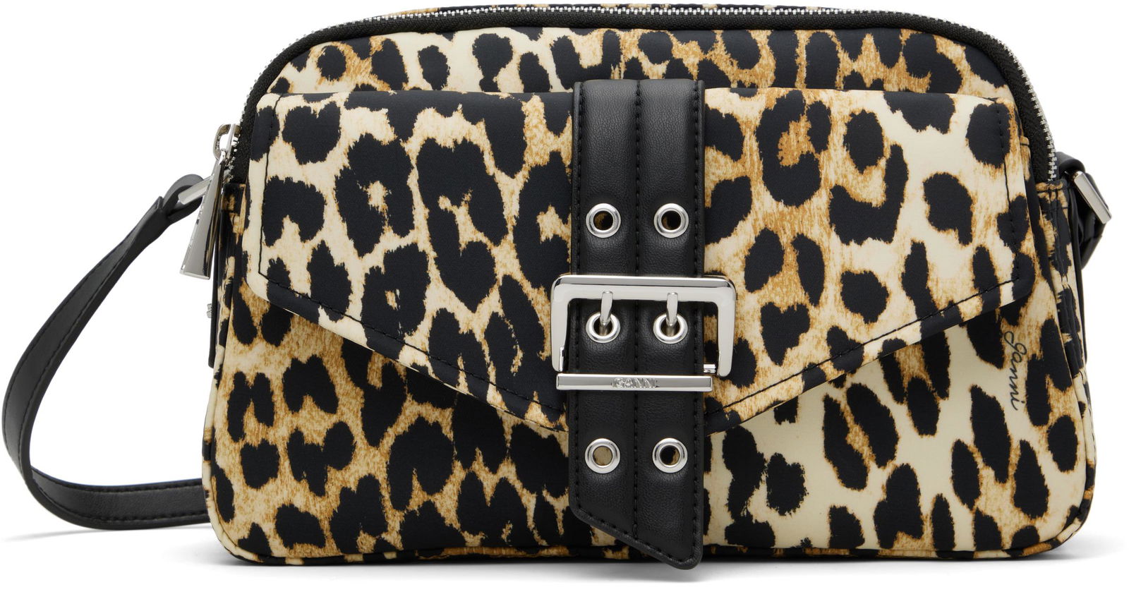 GANNI Leopard Nylon Bucky Camera Bag | endource