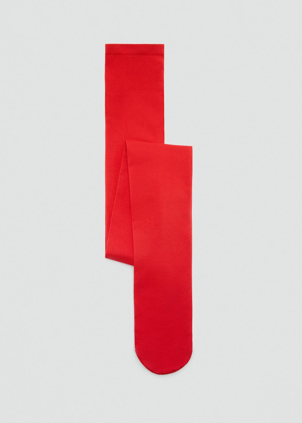 MANGO Basic Colour Tights in Red | endource