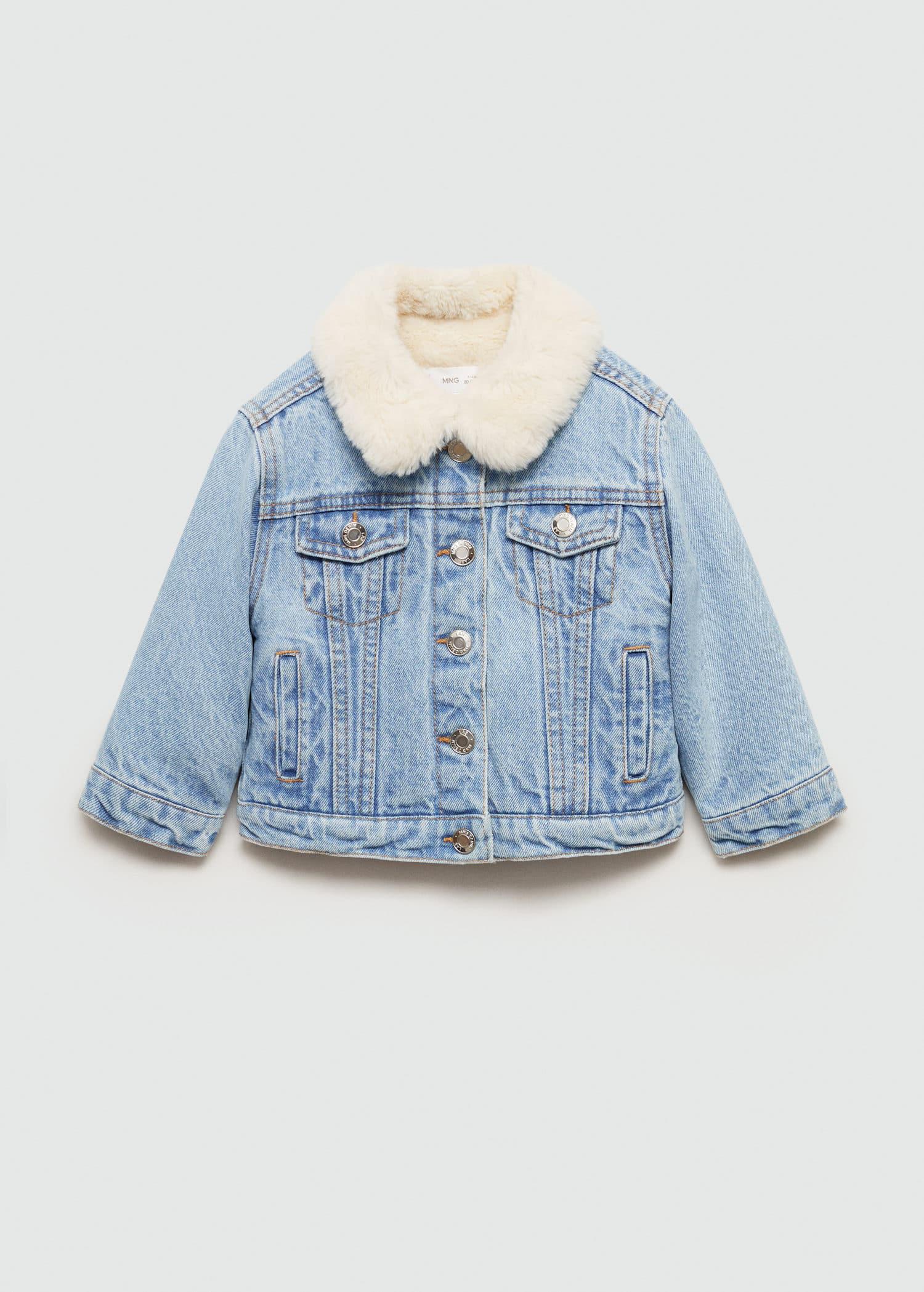 MANGO Fur-Effect Inner Jacket in Light Blue | endource