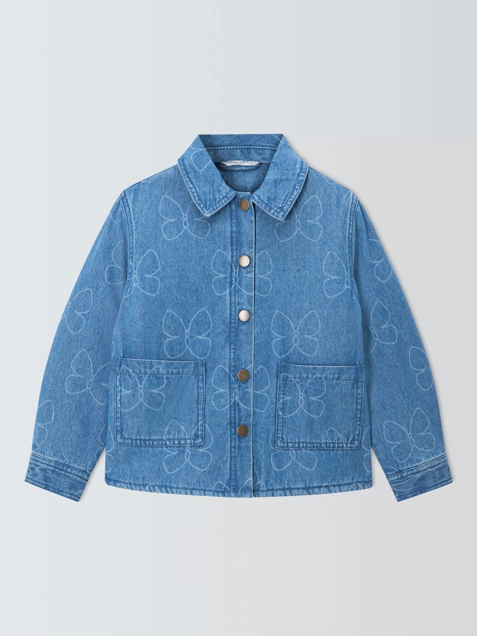 JOHN LEWIS Butterfly Denim Jacket in Blue Denim | endource