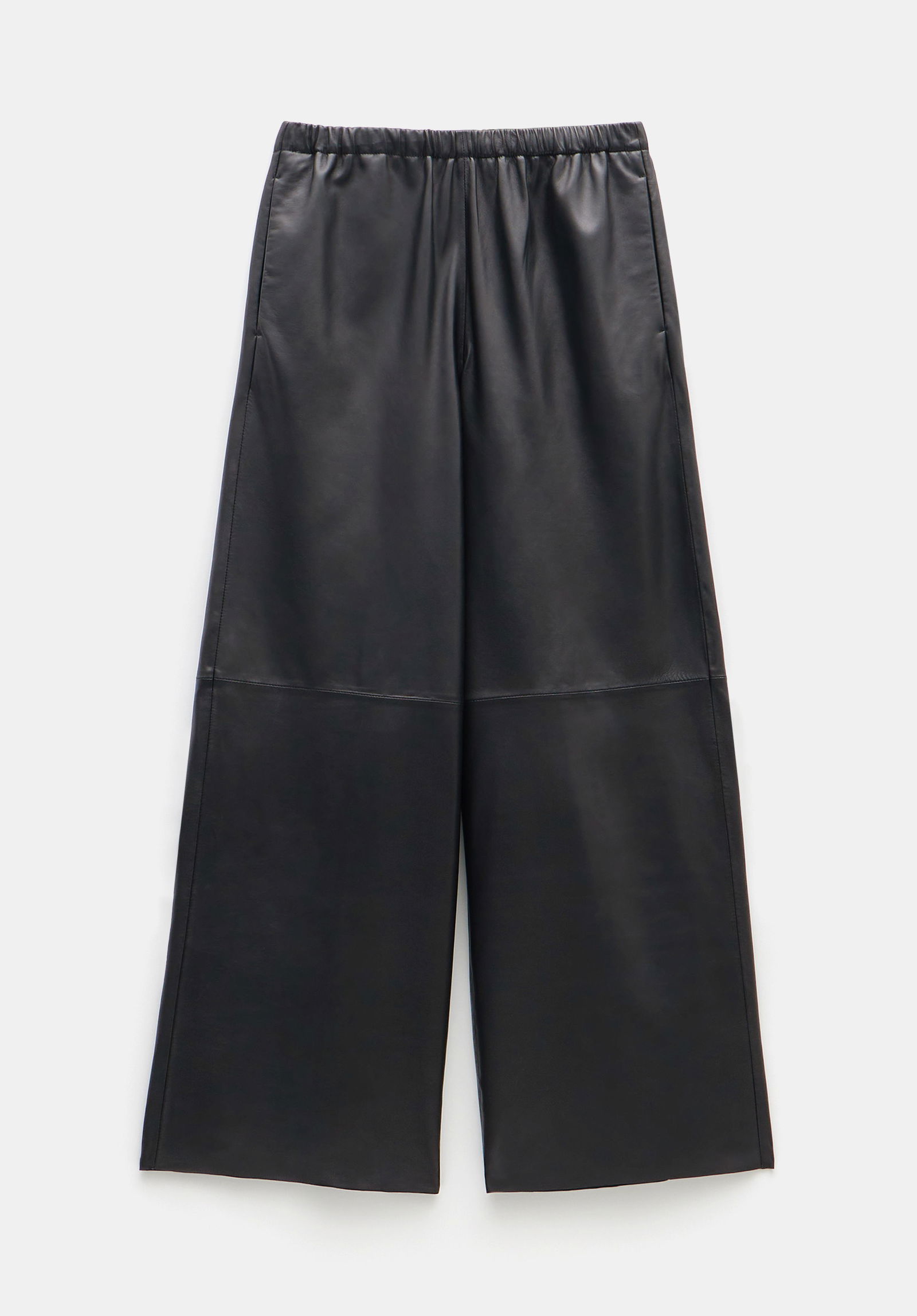 HUSH Agatha Leather Pull On Trousers in Black | endource