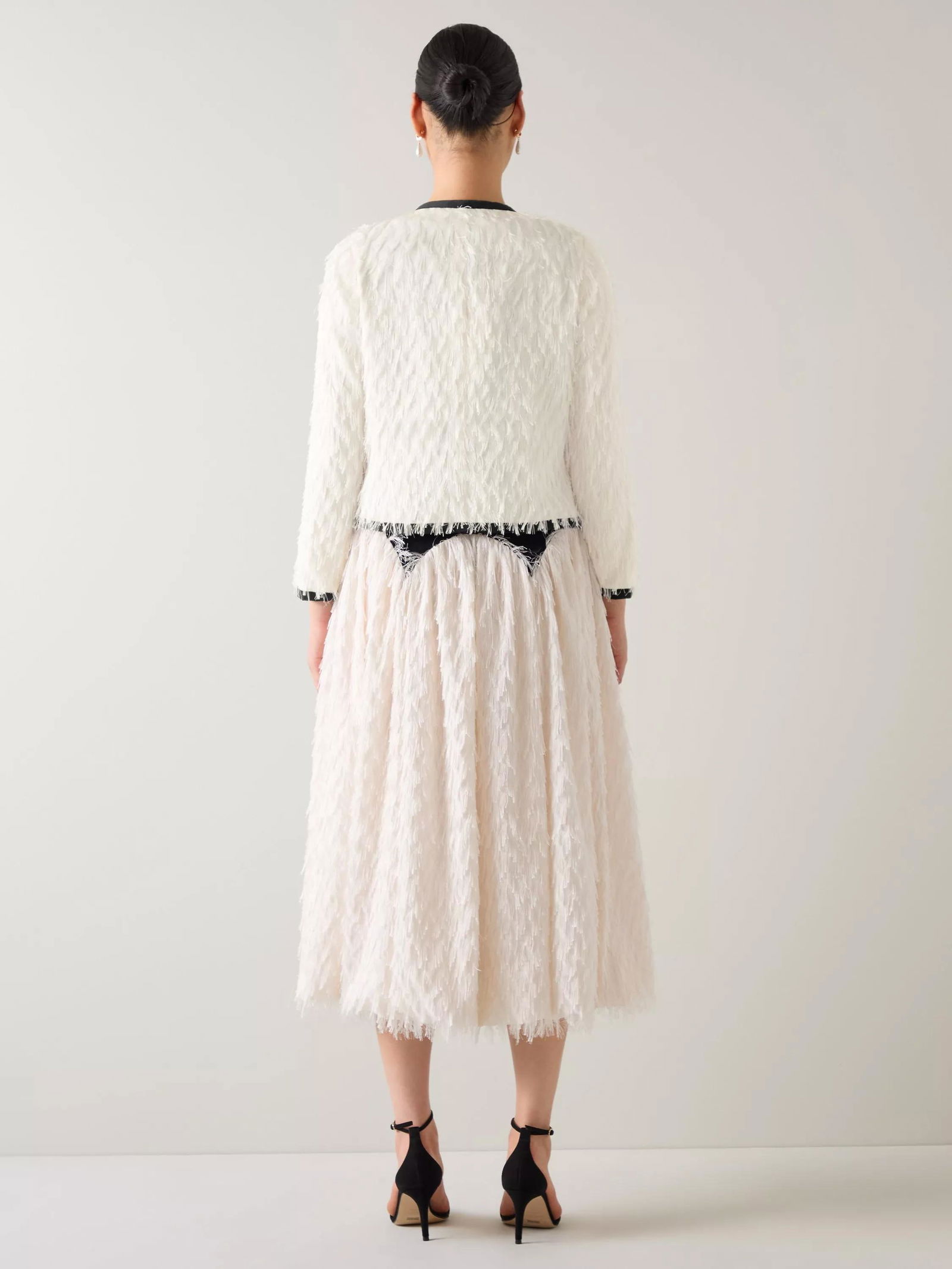 L.K. BENNETT L.K.Bennett Allegra Velvet Trim Collarless Crop Jacket ...