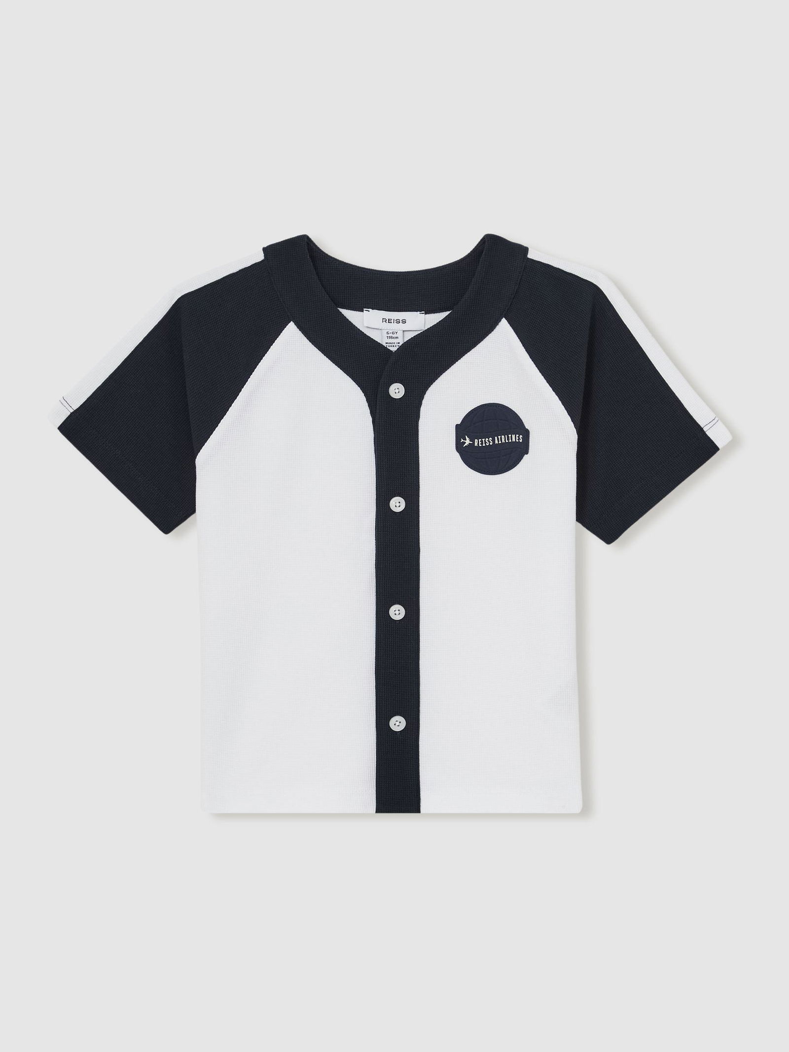 REISS Cotton Waffle-Knit Badge Shirt | endource