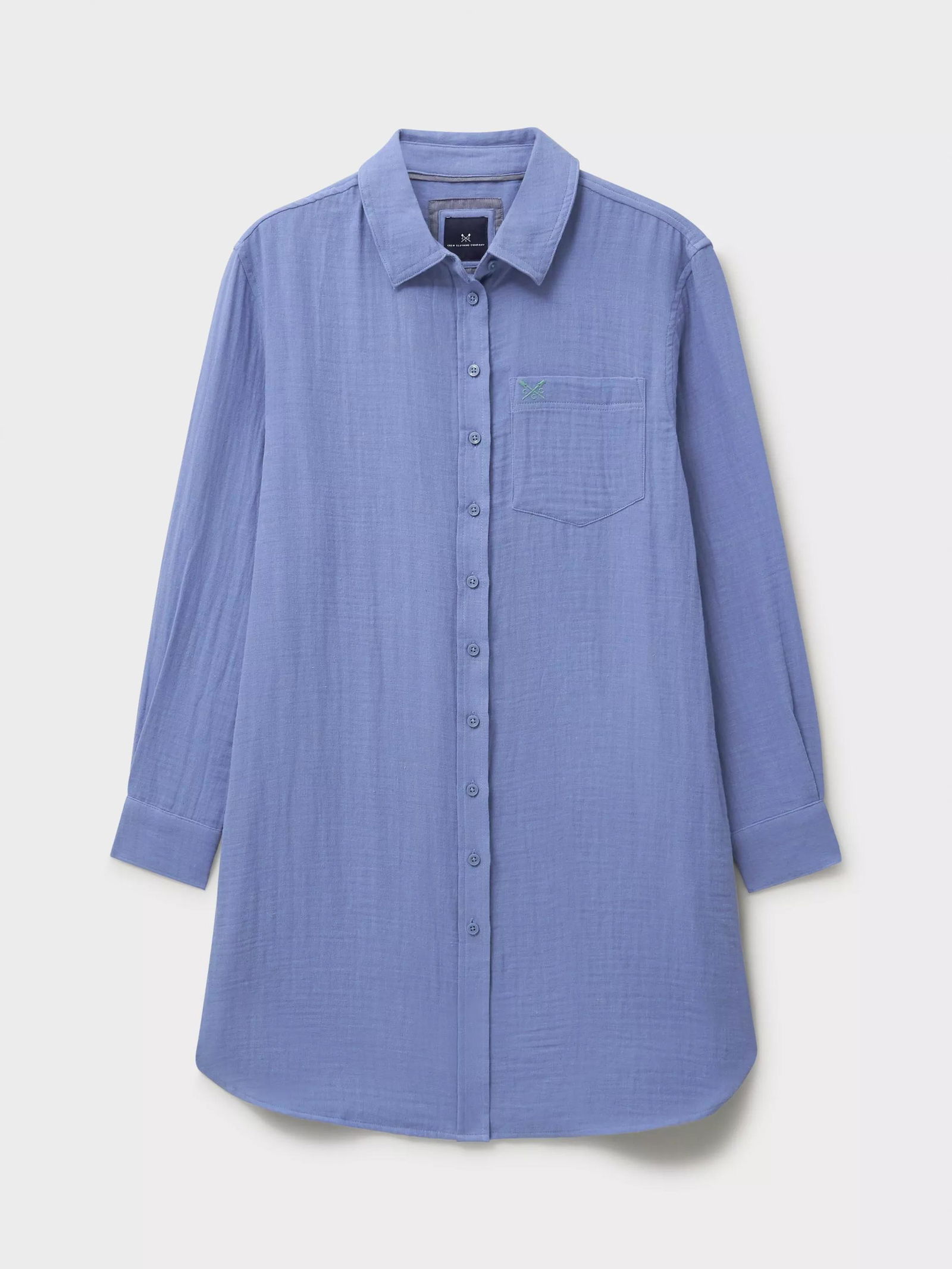 CREW CLOTHING Rae Double Cloth Shirt Dress in Teal Blue | endource