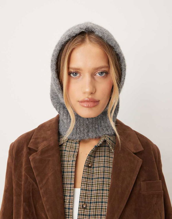 MANGO Knitted Snood In Grey | endource