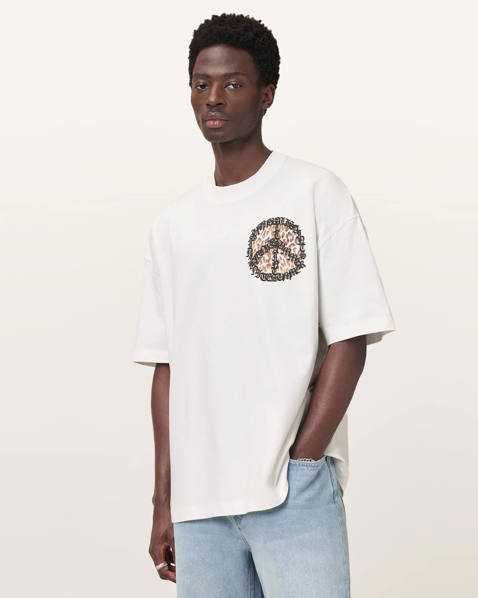 ALLSAINTS Incessant Leopard Logo Oversized T-Shirt | endource