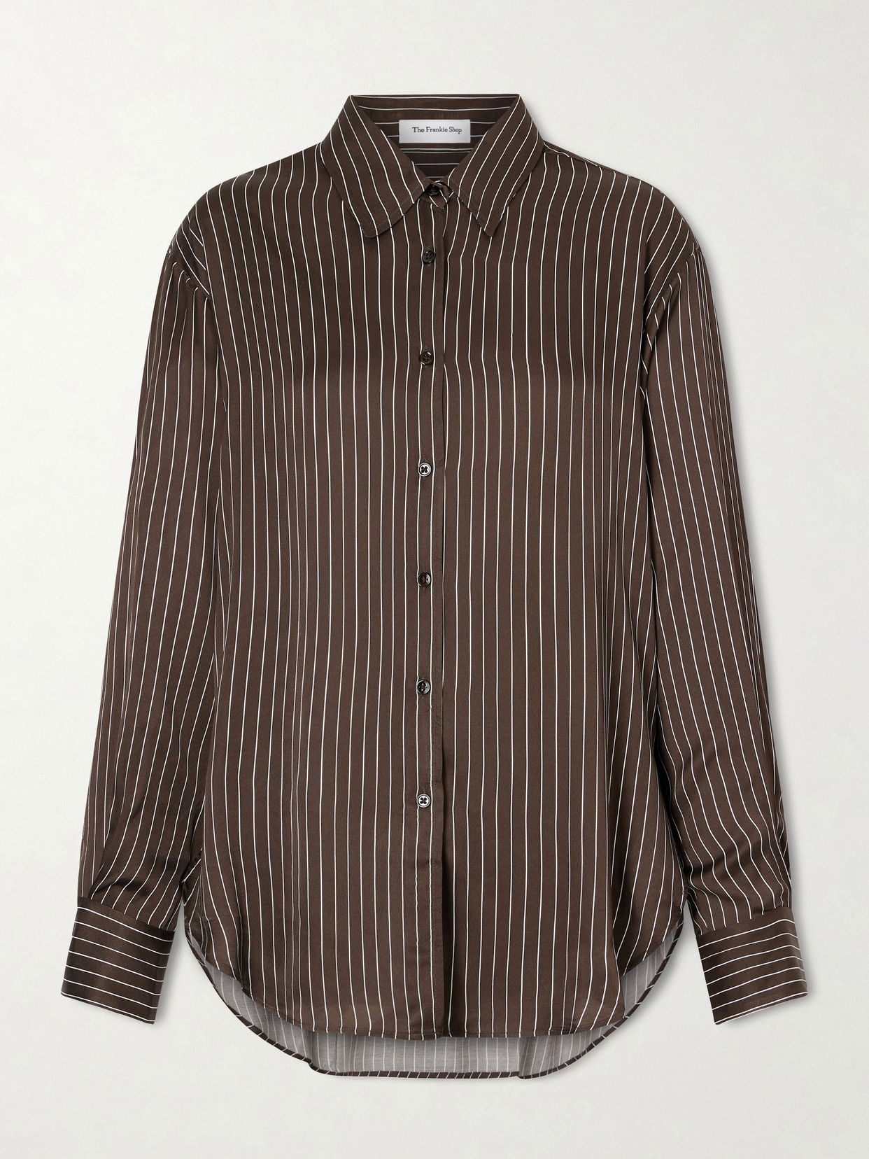 THE FRANKIE SHOP Peri Striped Satin Shirt | endource