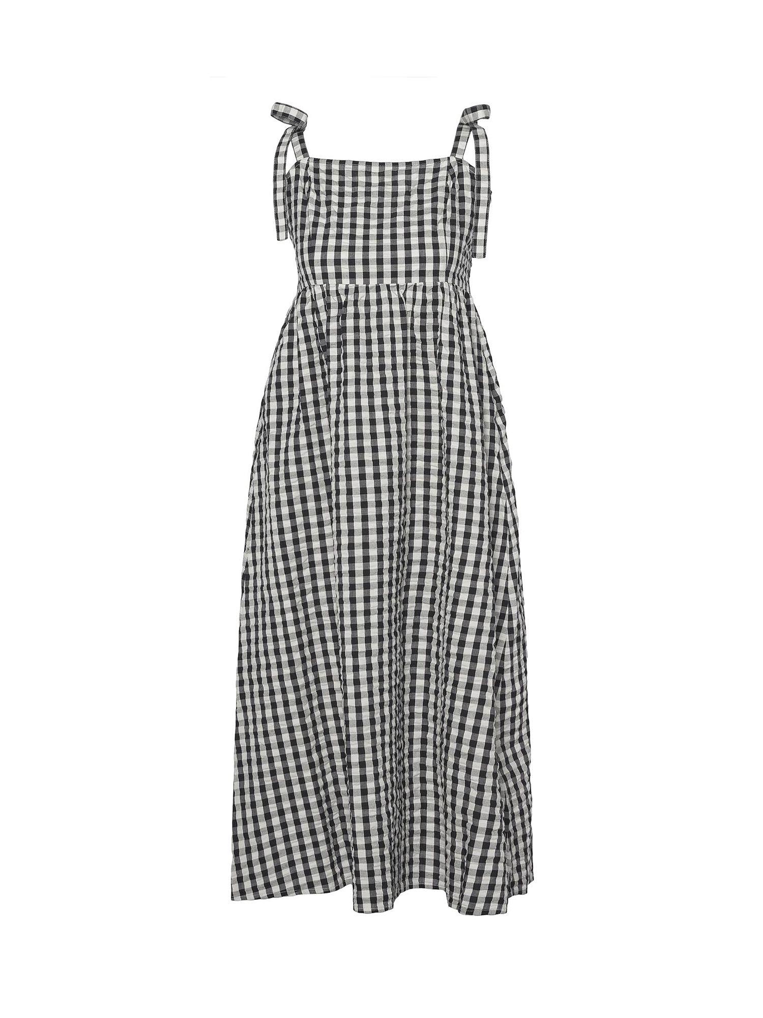 BARBOUR Abigail Gingham Midi Dress in Summer Navy | Endource