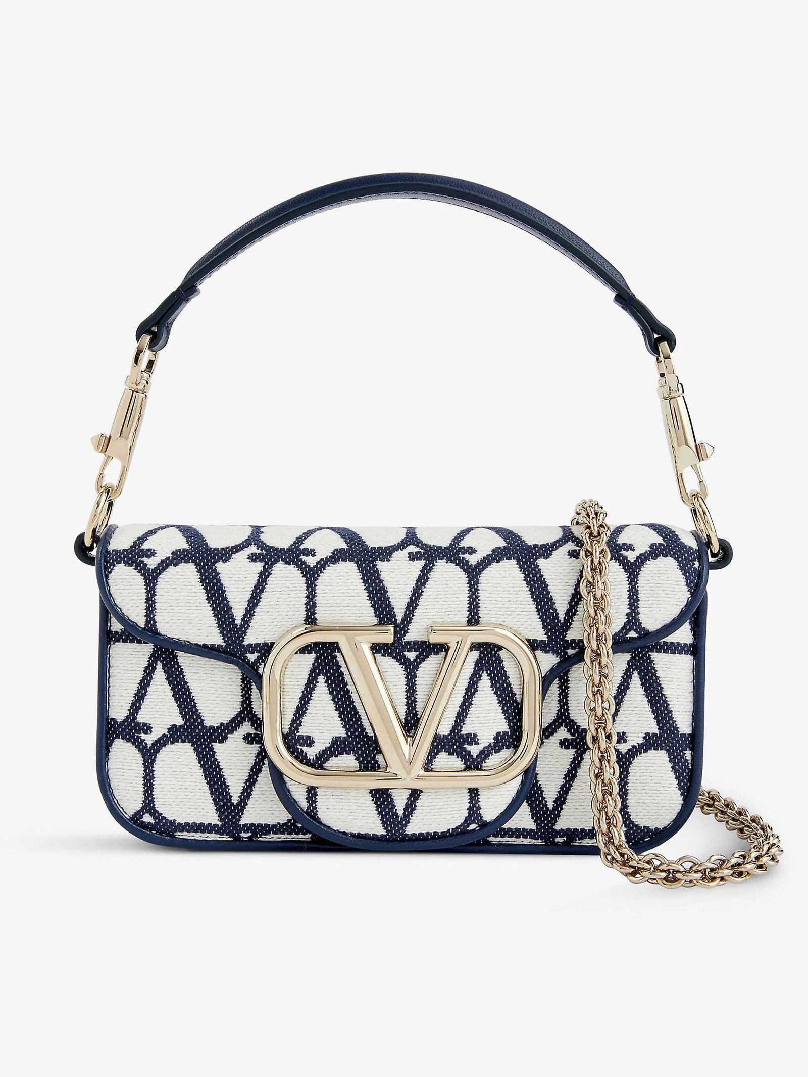 VALENTINO GARAVANI Loco Woven Shoulder Bag in Bianco / Worker | Endource