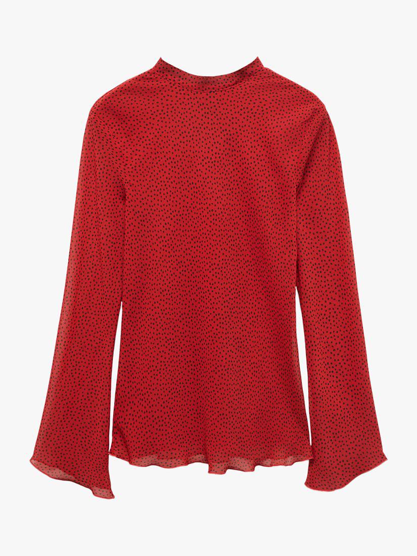 MANGO Roses Spot Print Blouse in Red | endource