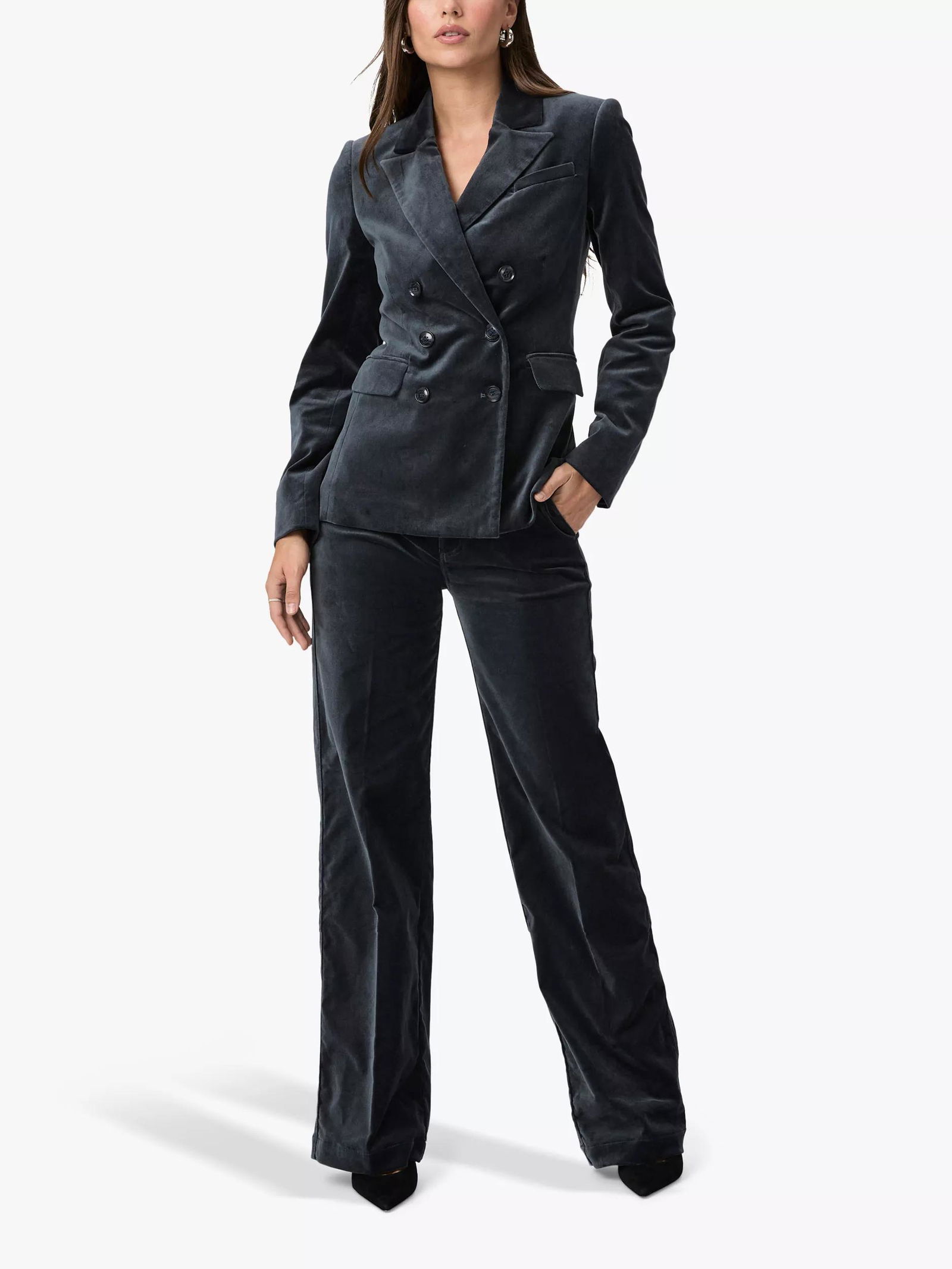 PAIGE Malbec Velvet Blazer in Calico Blue | endource