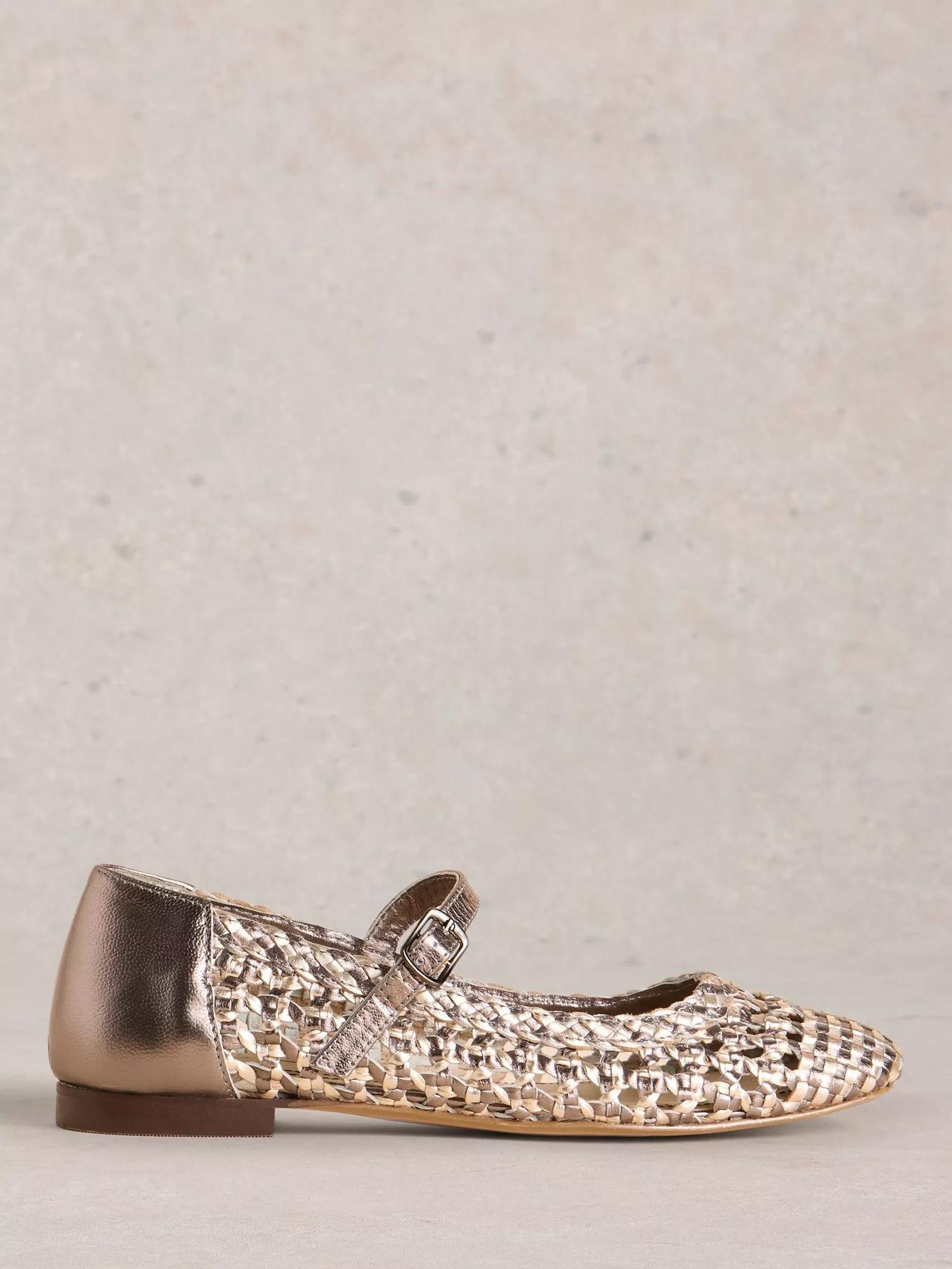WHITE STUFF Winnie Woven Ballerina Flat Shoes in Multi | endource