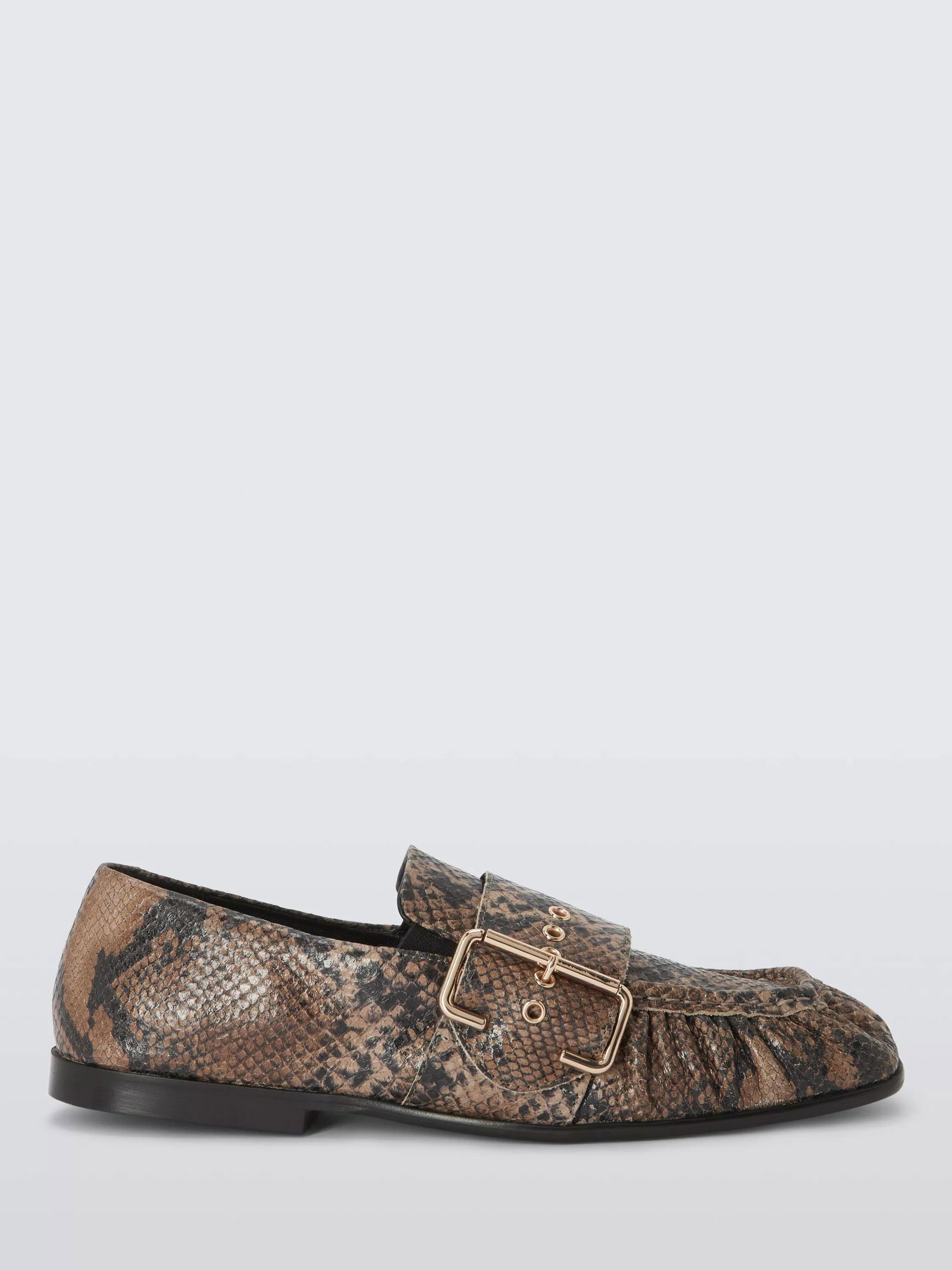 JOHN LEWIS Ashley Leather Snake Print Big Buckle Occasion Loafers ...