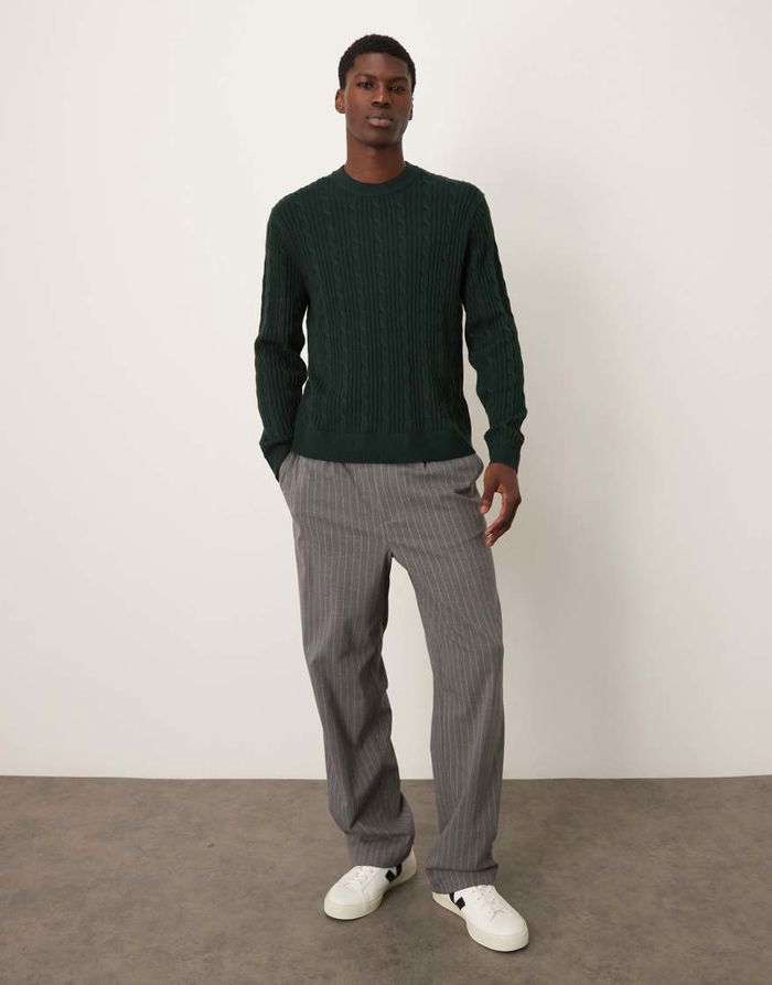 ABERCROMBIE + FITCH Abercrombie & Fitch Wool Blend Cable Knit Jumper In ...