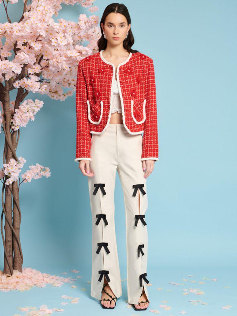 SISTER JANE Sweet Cherry Tweed Jacket in Red | Endource