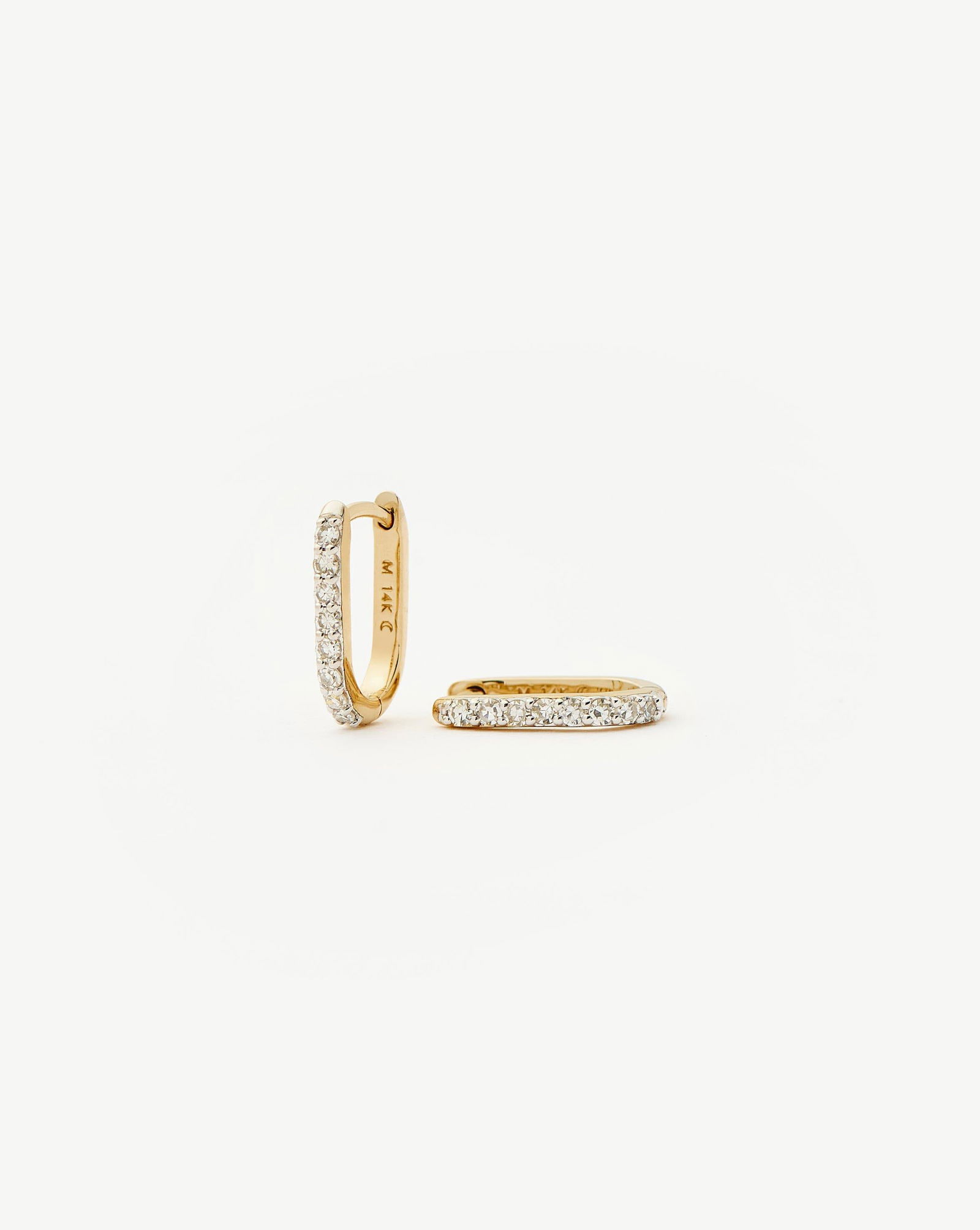 MISSOMA Fine Diamond Ovate Mini Hoop Earrings in 14ct Solid Gold ...