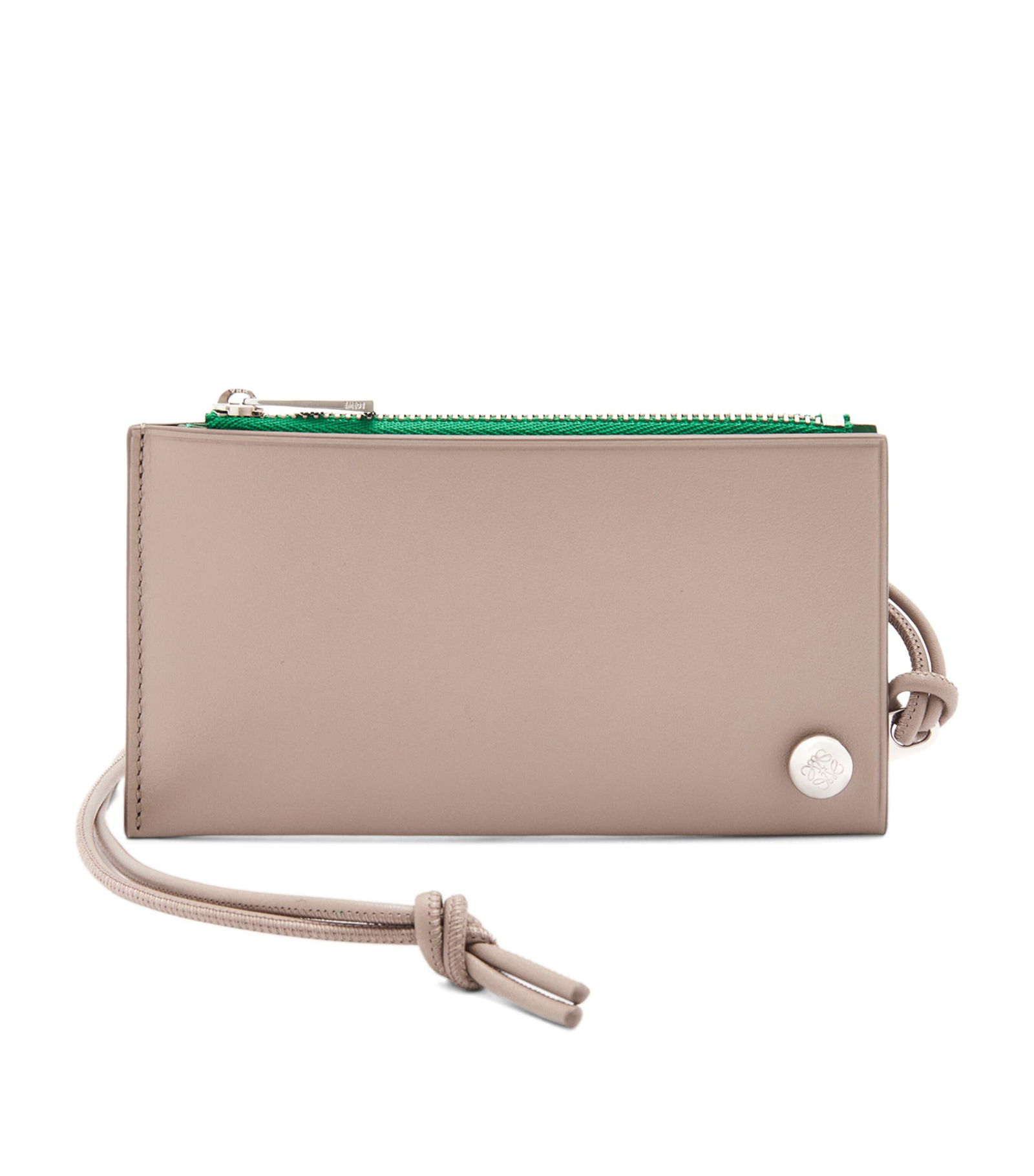 LOEWE Leather Pebble Slider Coin Card Holder in Beige | endource
