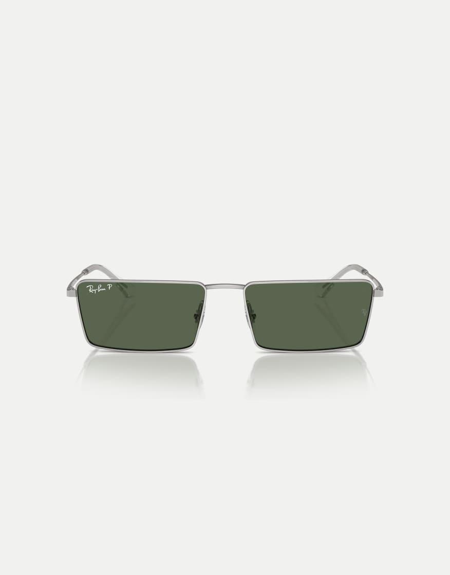 RAY-BAN Emy Rectangle Sunglasses in Silver | endource