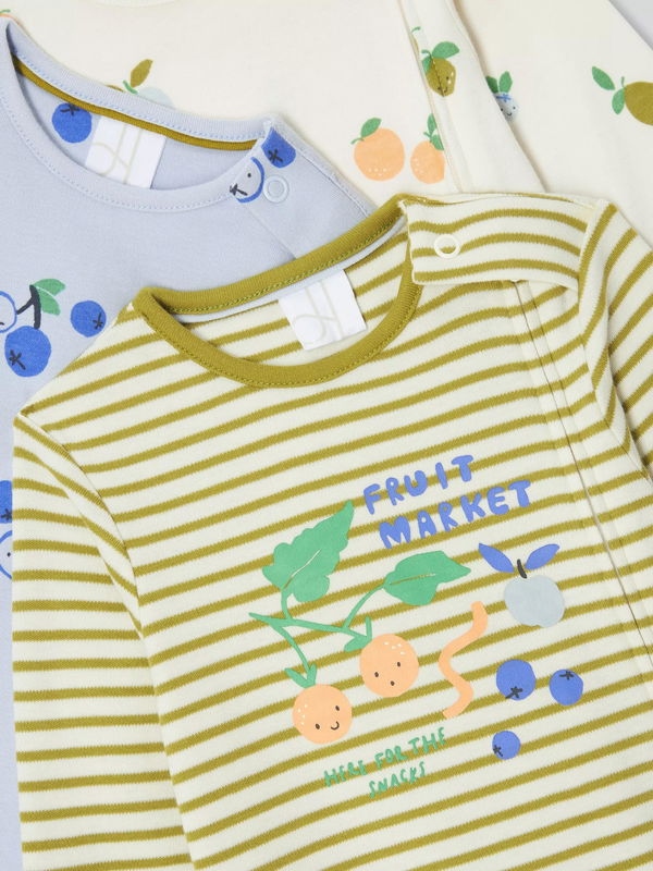 JOHN LEWIS Baby Fruit Market Sleepsuits, Pack Of 3, Multi | endource