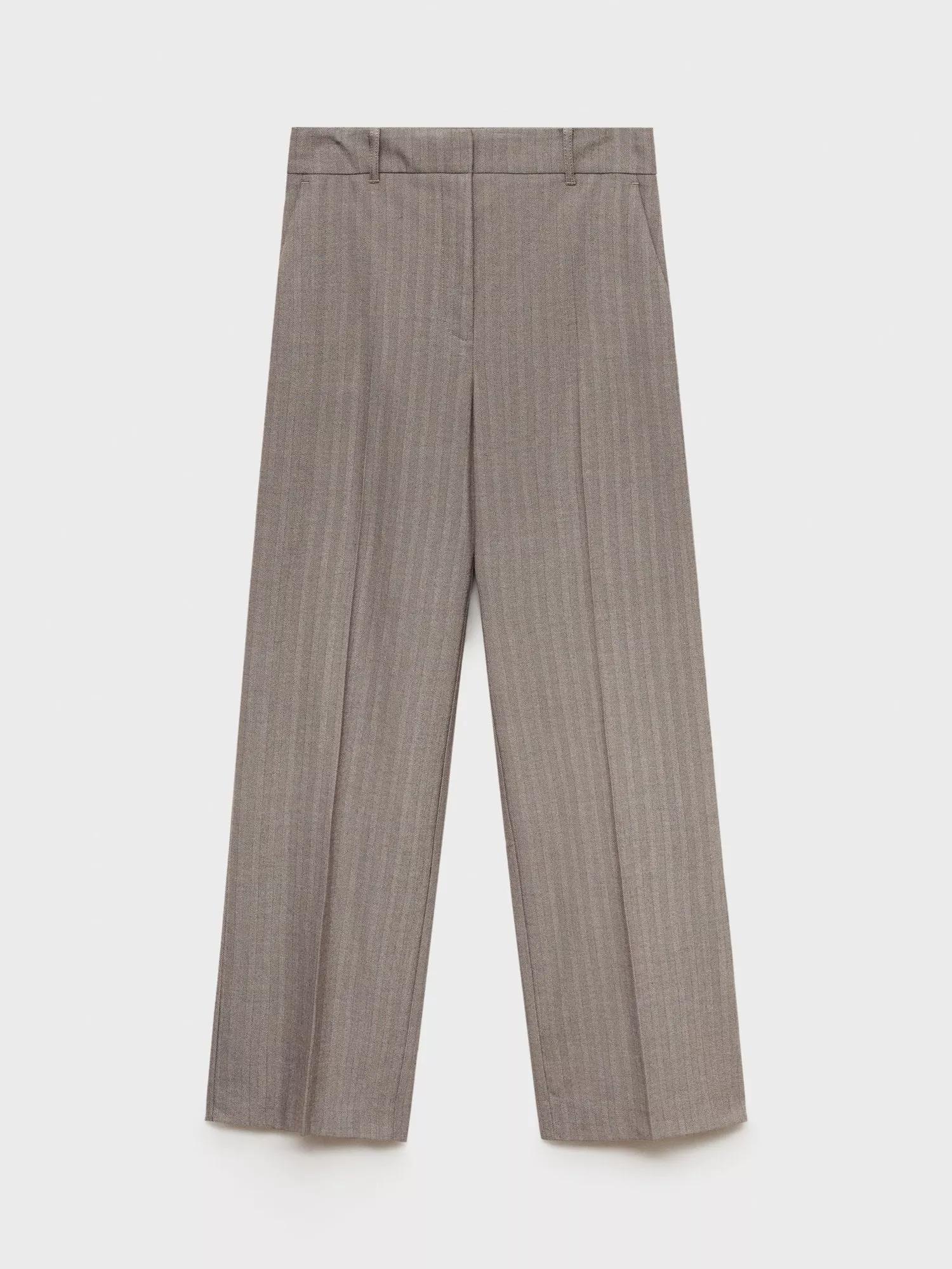 MANGO Carlos Straight Leg Trousers in Brown | endource