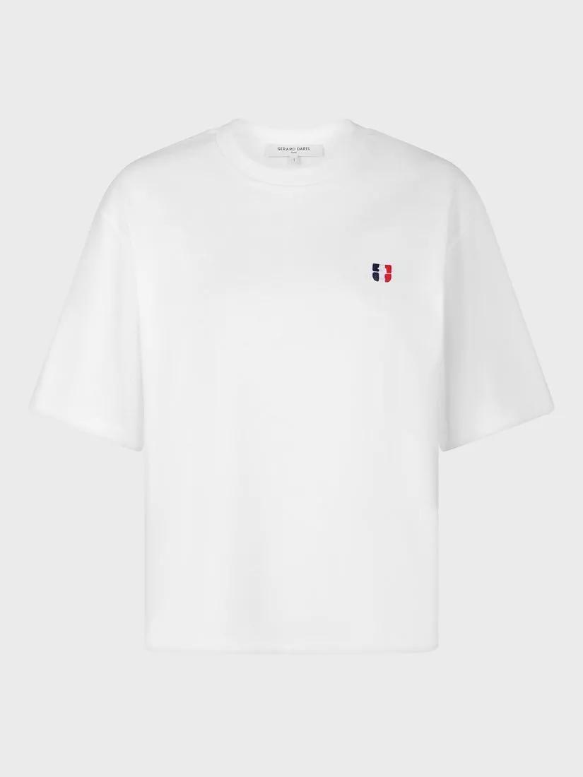 Gerard Darel Alexandrine Logo T-Shirt in Ecru | endource