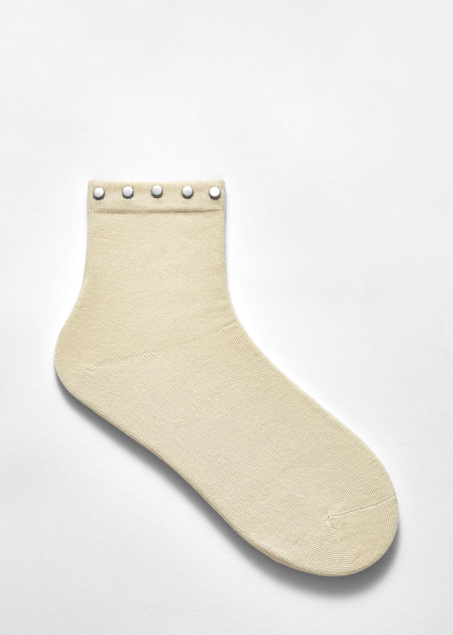 & OTHER STORIES Stud Embellished Socks in Cream | endource