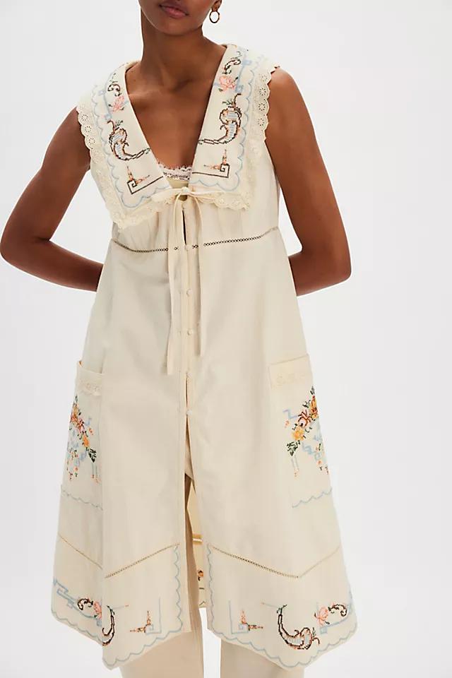 FREE PEOPLE Allie Embroidered Vest in Ivory As Mock | endource
