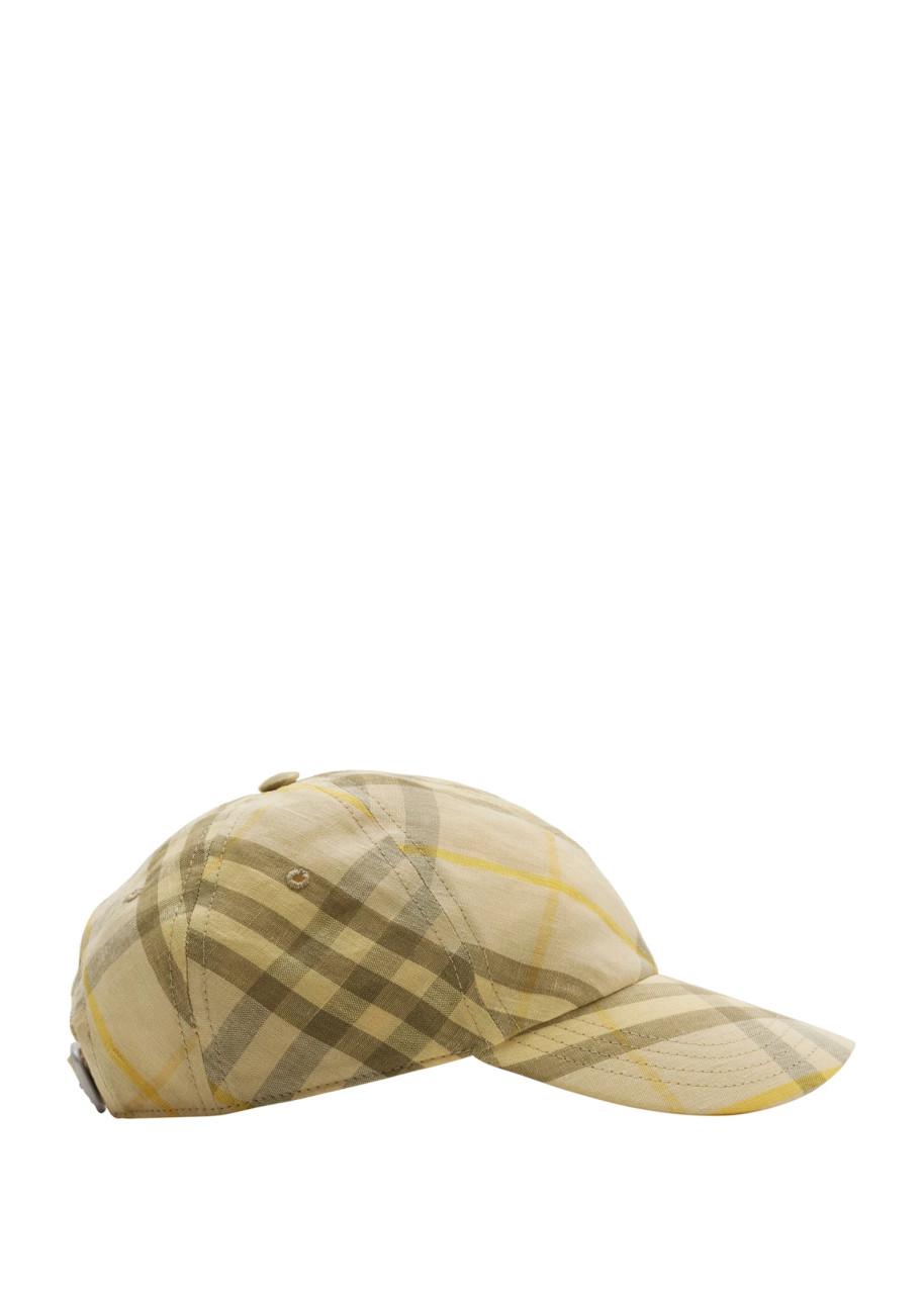 BURBERRY Check Linen Baseball Cap | endource