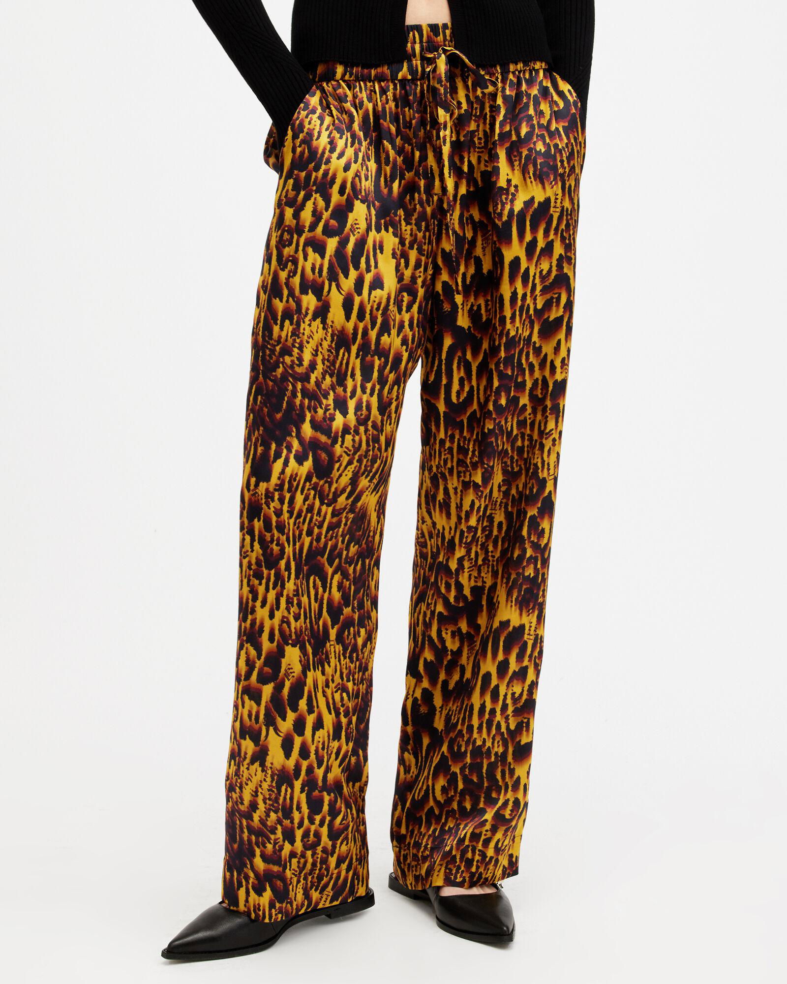 ALLSAINTS Tyler High Rise Abstract Print Trousers in Teresa Deep Yellow ...