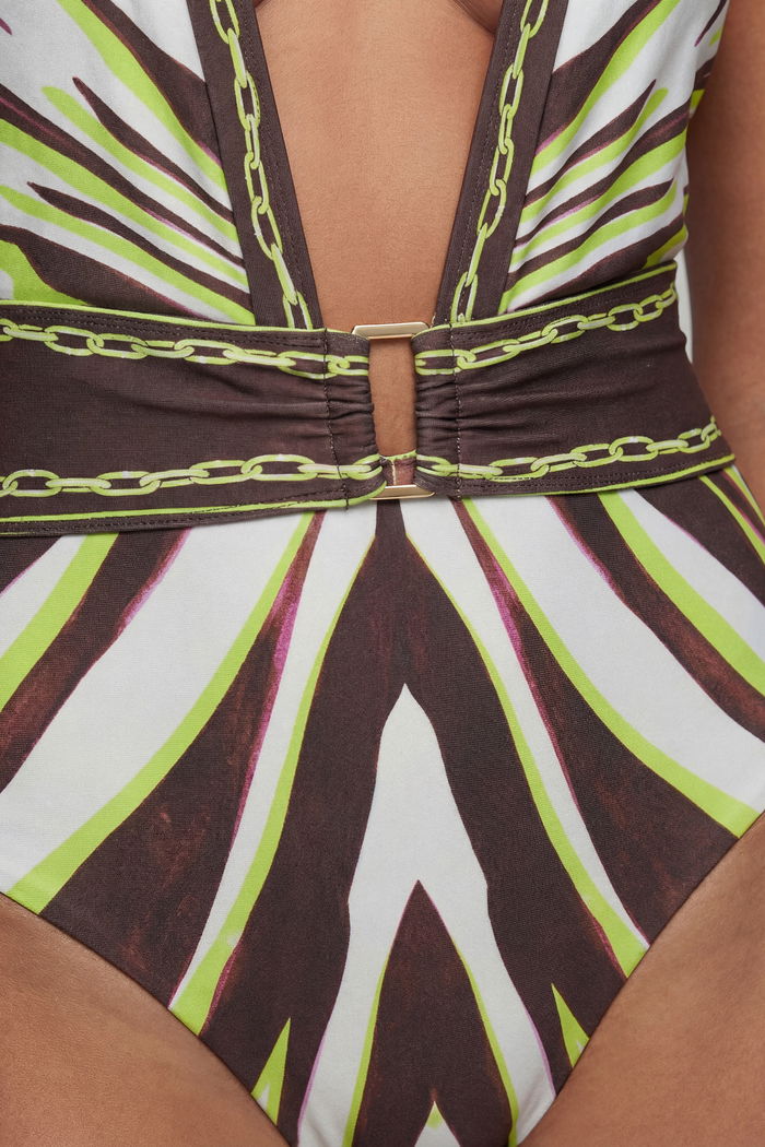 KAREN MILLEN Animal Print Plunge Swimsuit | endource