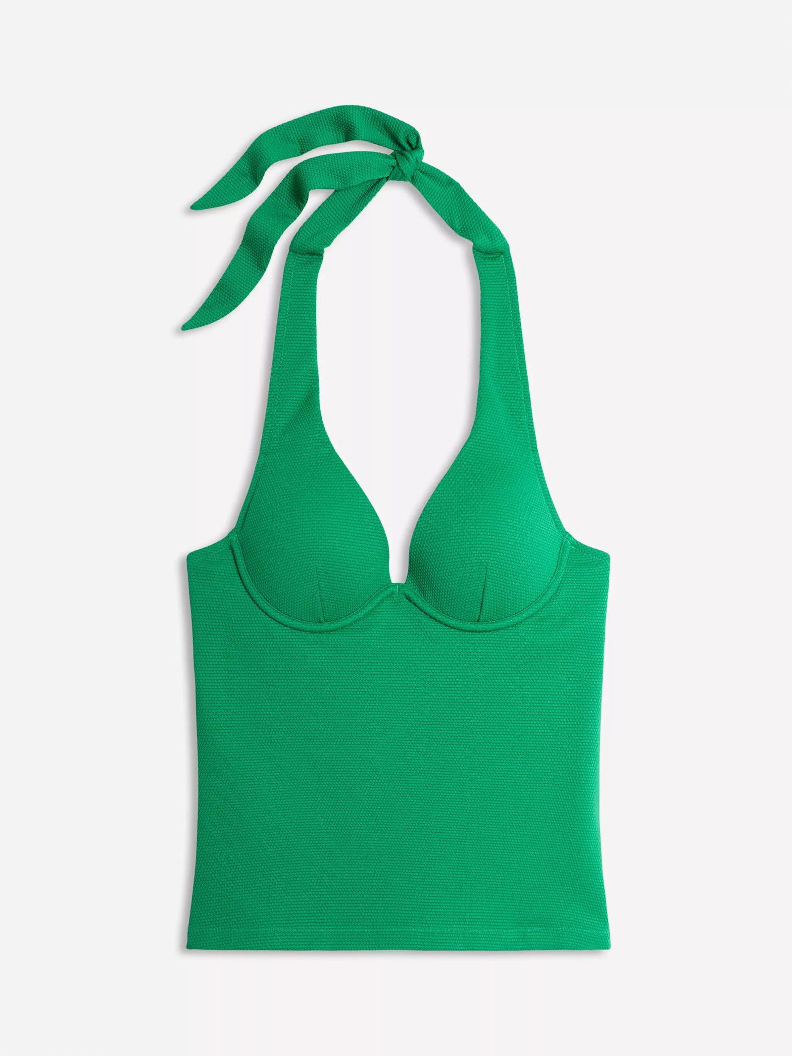 BODEN Textured Enhancer Tankini Top in Bright Green | endource