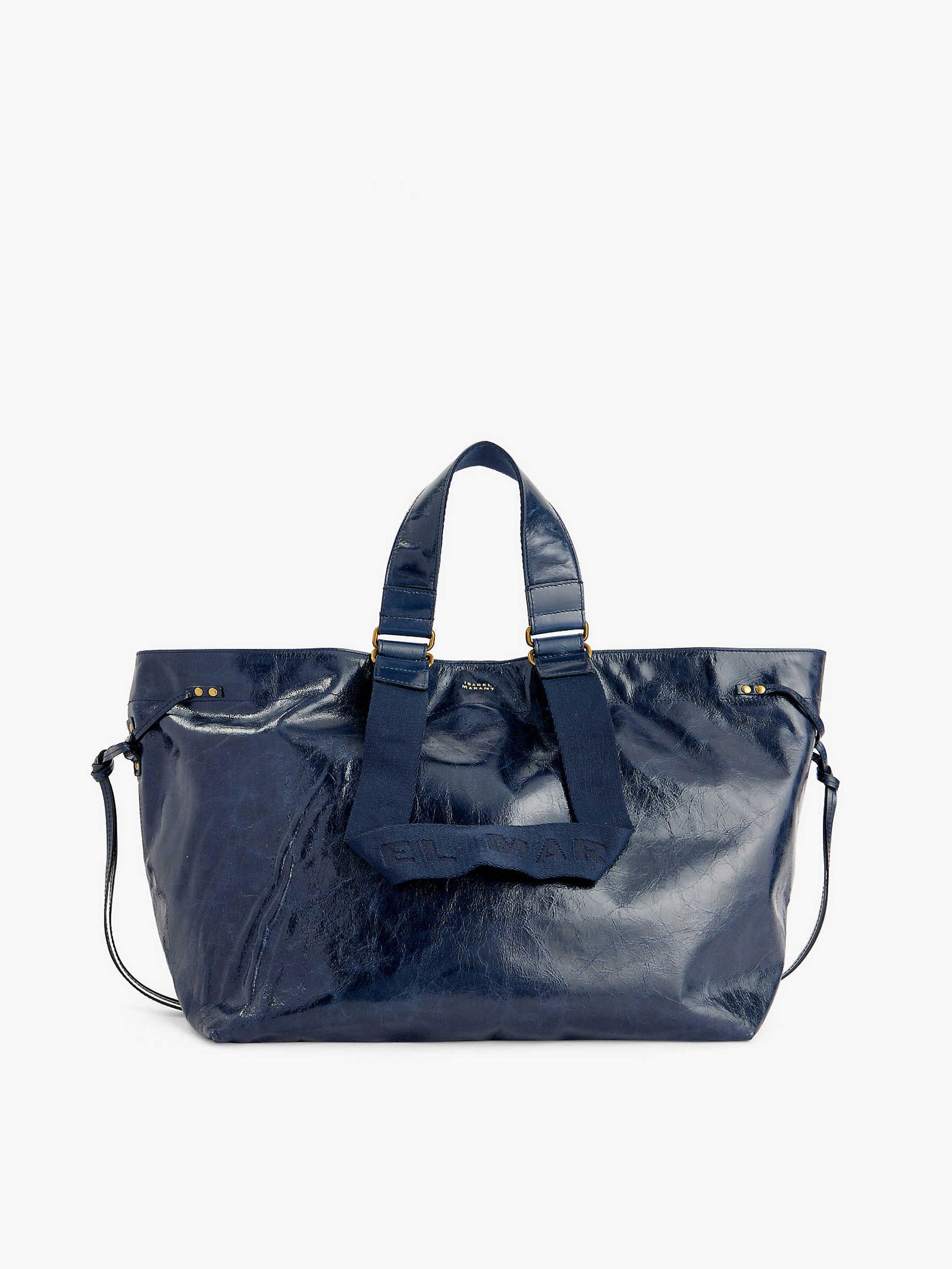 ISABEL MARANT Wardy Crinkled Leather Shoulder Bag in Faded Night | Endource