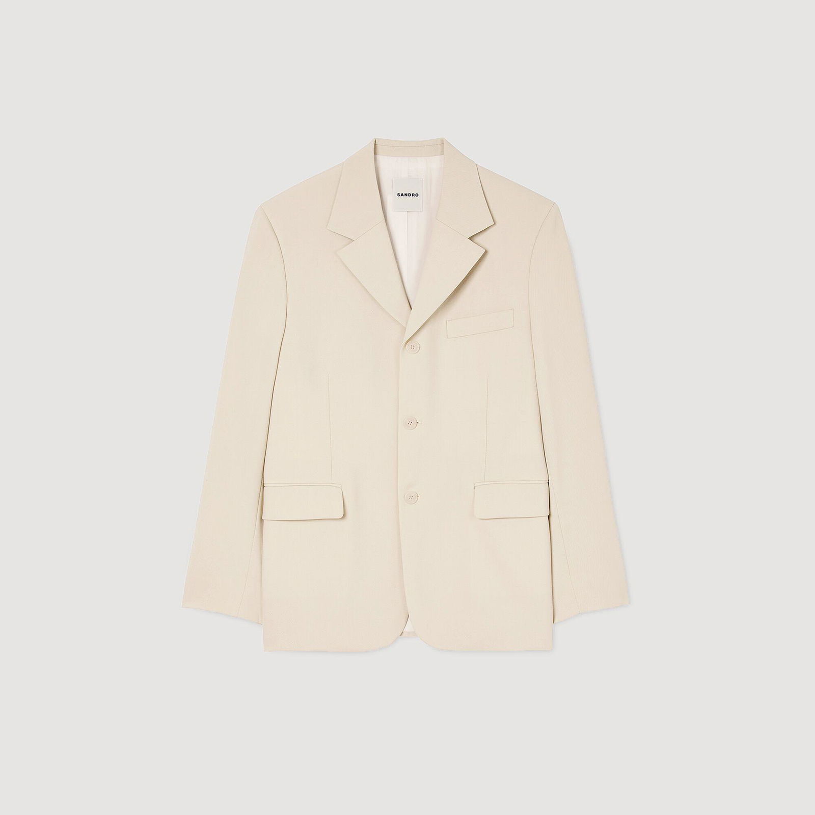 SANDRO Oversized Wool Suit Jacket in Midnight Blue | endource