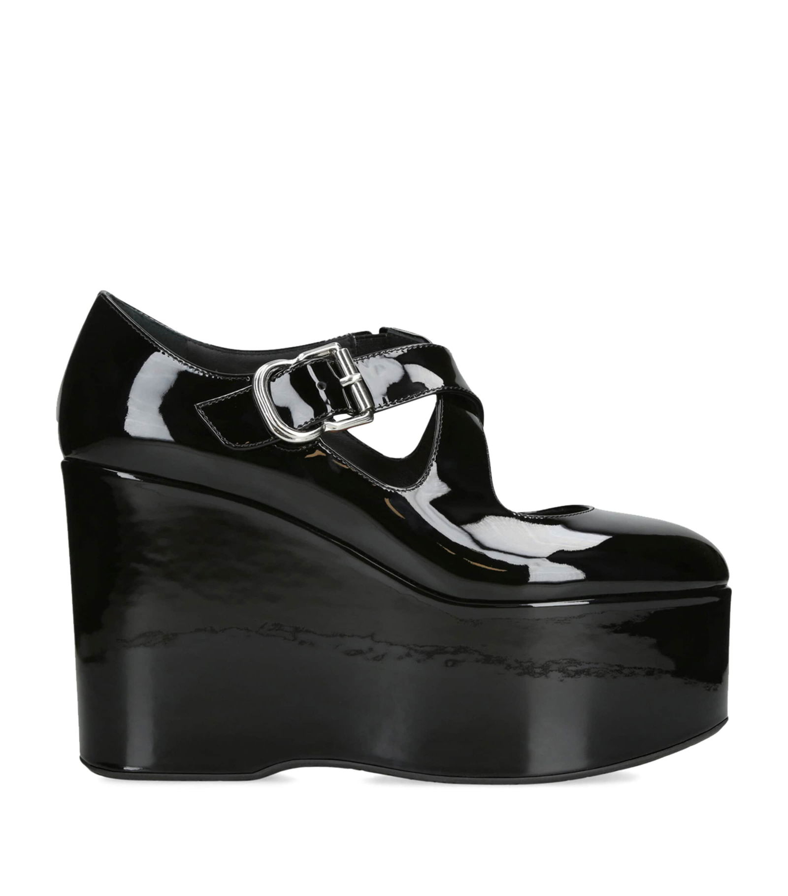 Alaïa Leather Criss-Cross Wedges 90 | endource