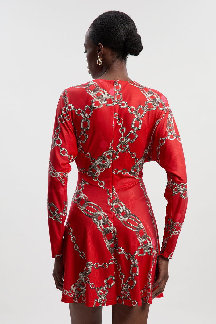 KAREN MILLEN Tall Chain Print Crepe Mini Dress | endource