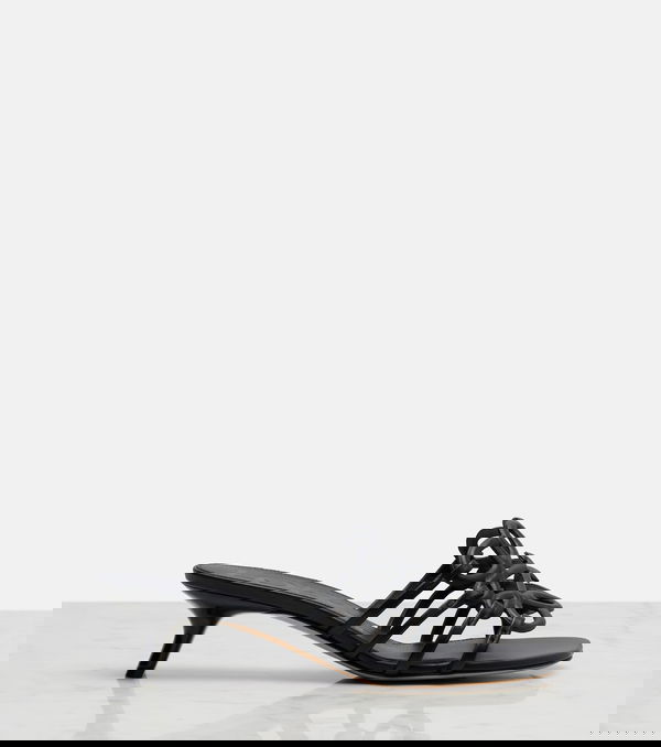 LOEWE Petal Anagram Leather Mules | endource
