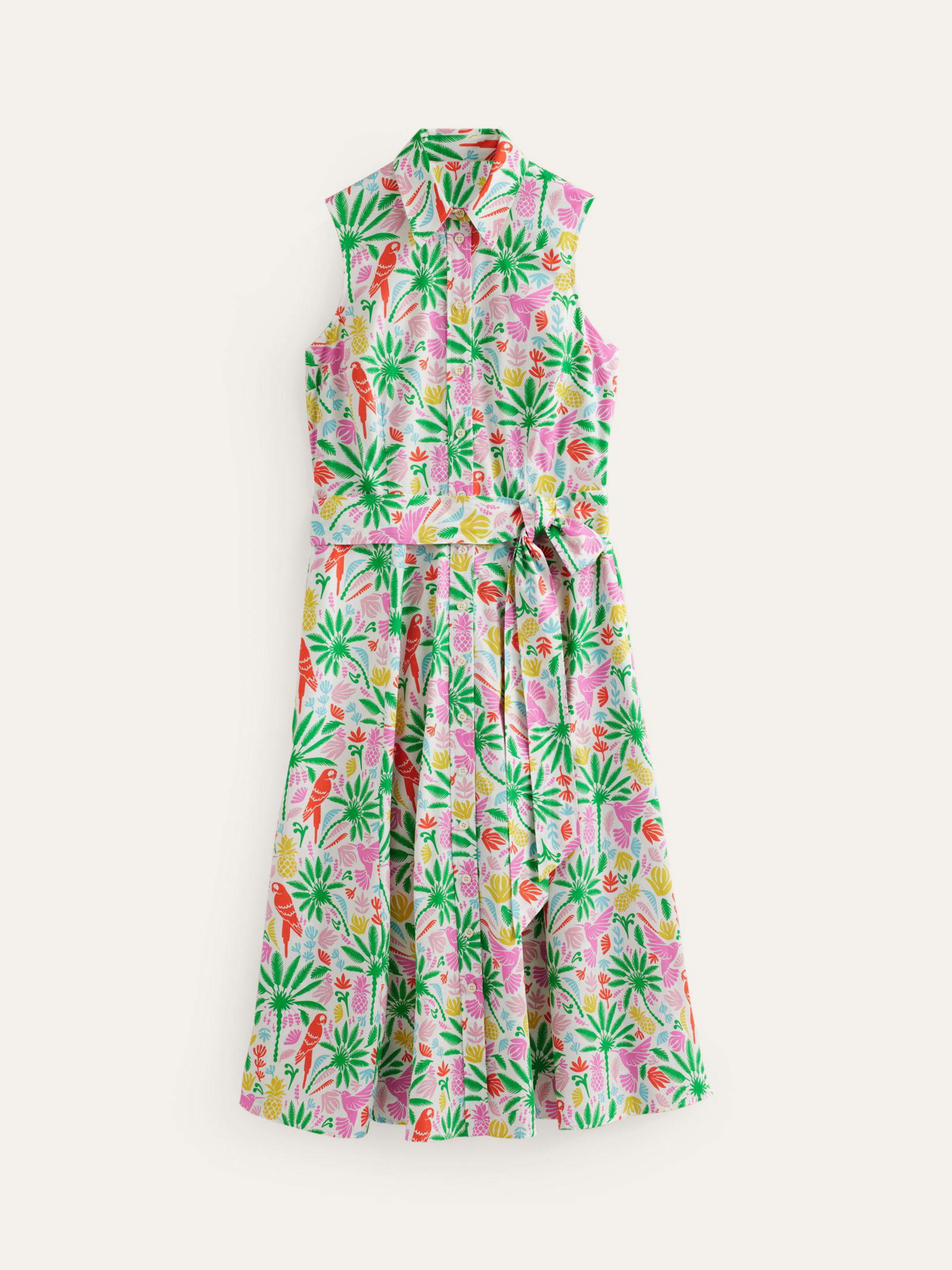 BODEN Amy Sleeveless Tropical Paradise Dress in Multi | endource