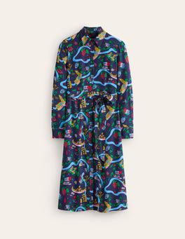 BODEN Kate Midi Shirt Dress in French Navy, London Town | endource