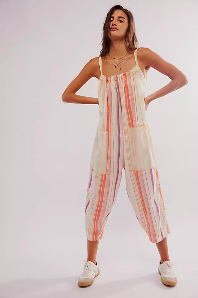 FREE PEOPLE Dream In Color Convertible Jumpsuit in Pink Combo | Endource