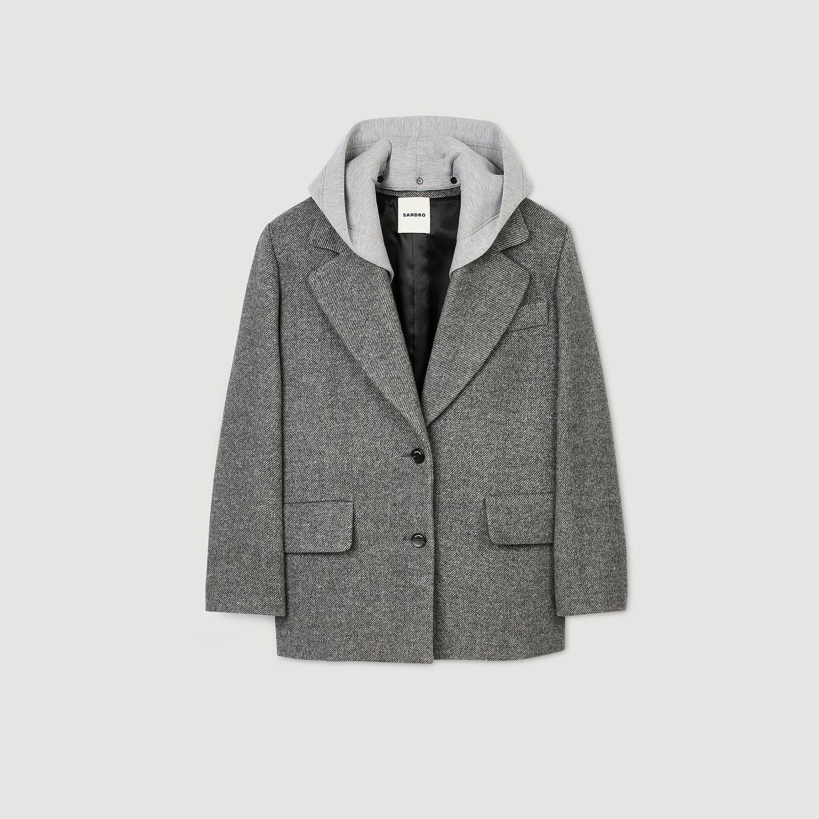 SANDRO Jacket With Removable Hood in Grey | endource